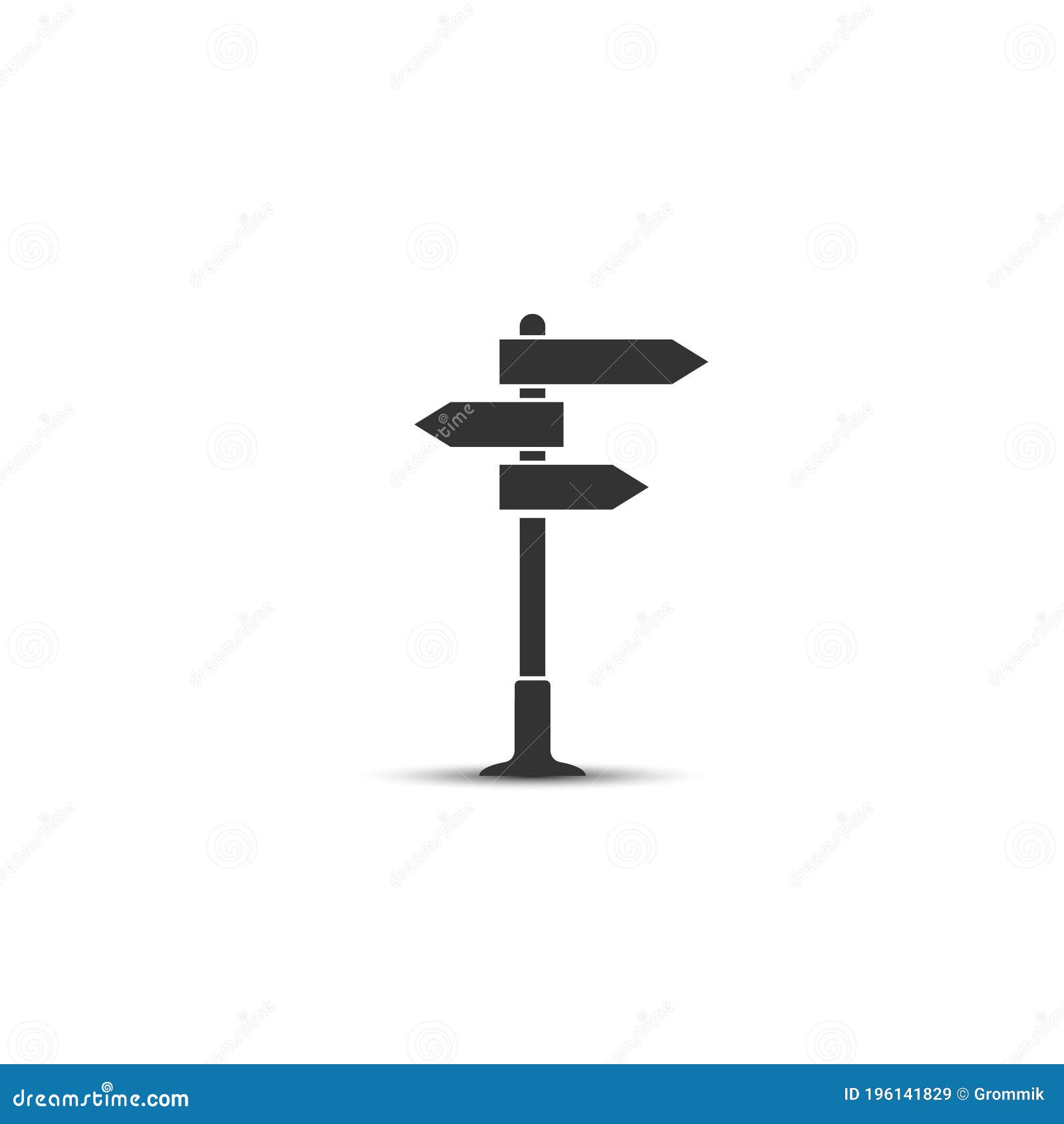 Direction Indicator Icon with Two Placemarks. Vector Illustration Stock ...