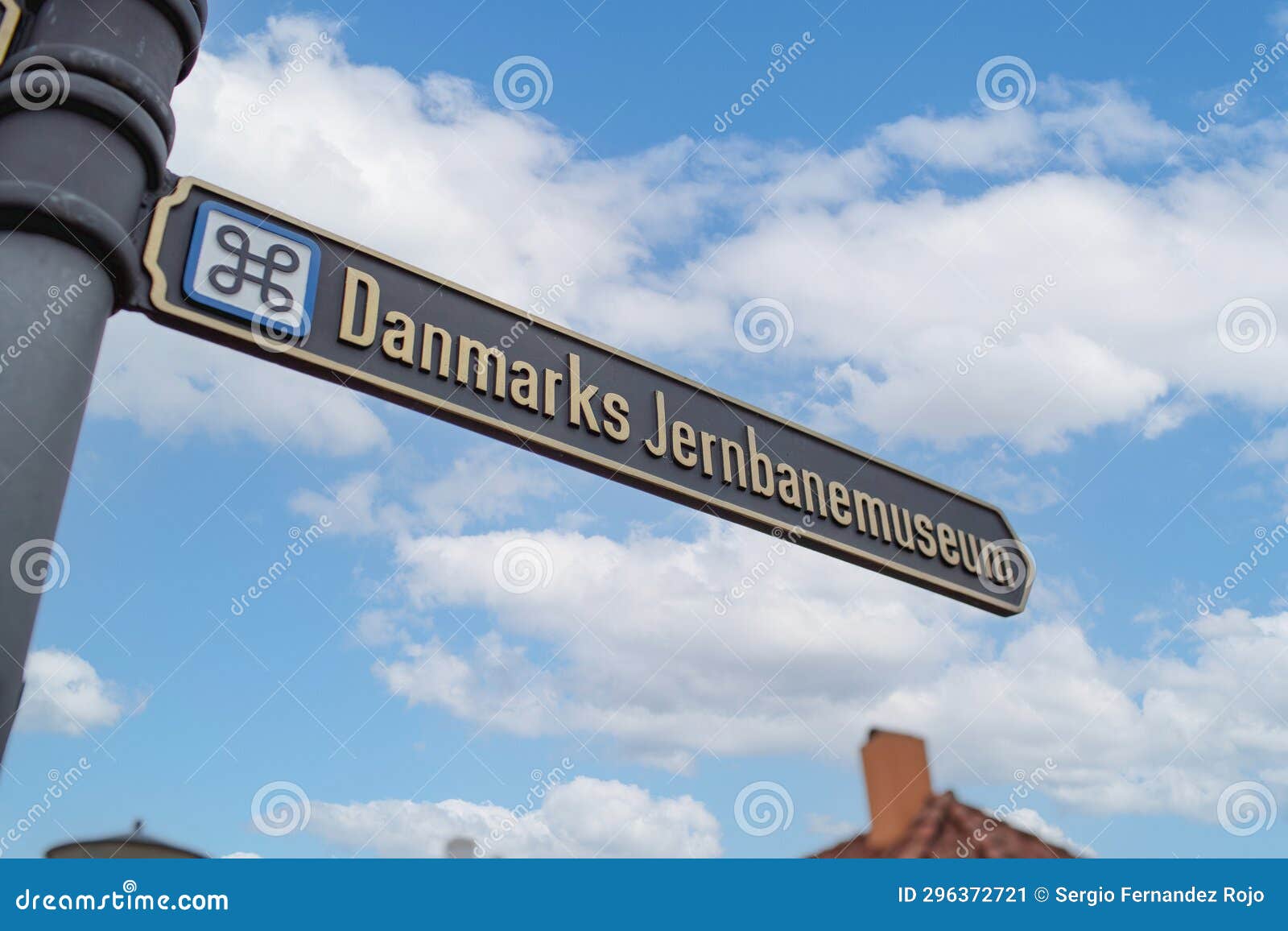Direction Indicator Sign Towards Odense Train Museum Stock Image ...