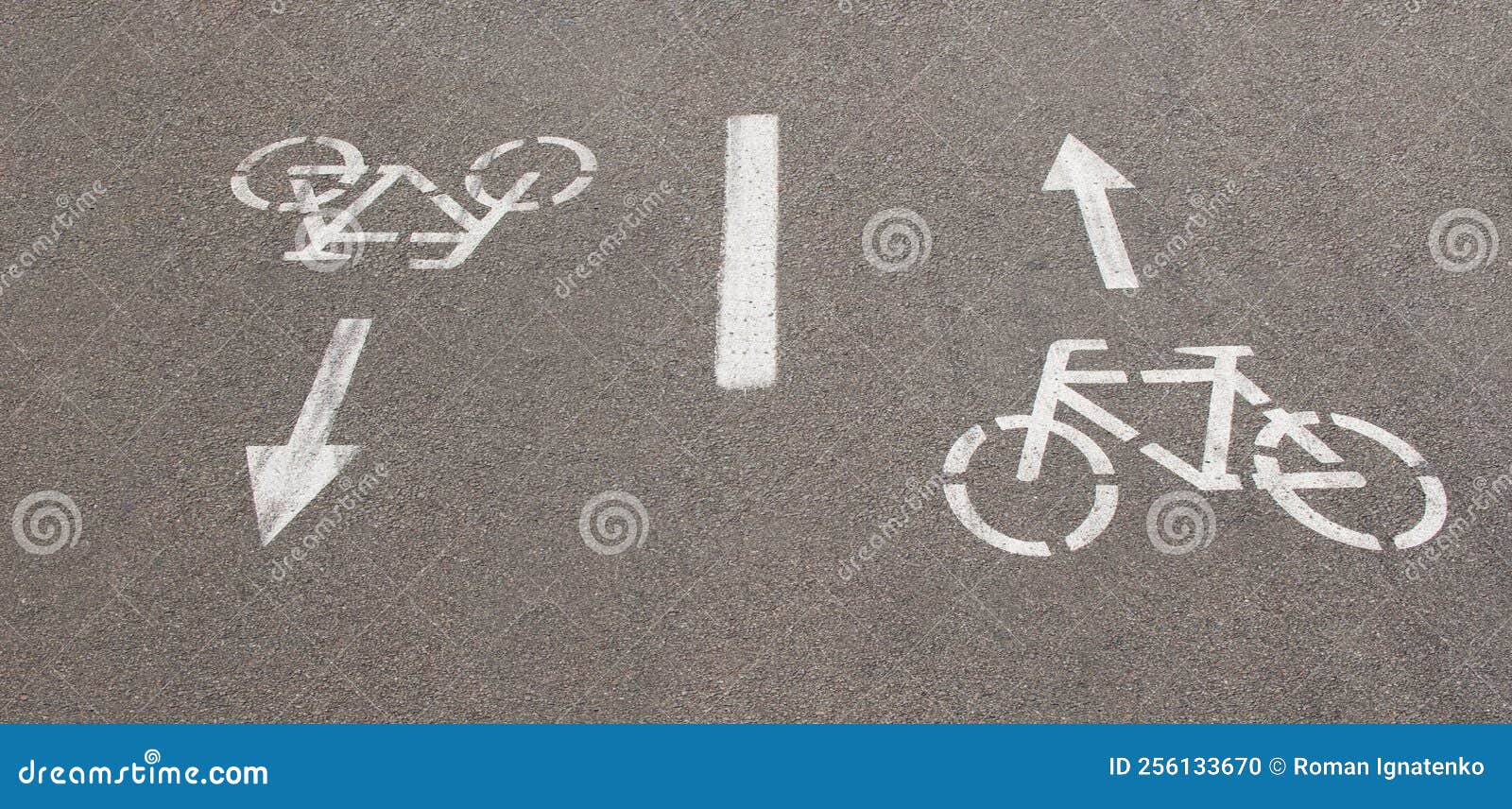 Direction Indicators on the Bike Path Stock Photo - Image of bicycle ...