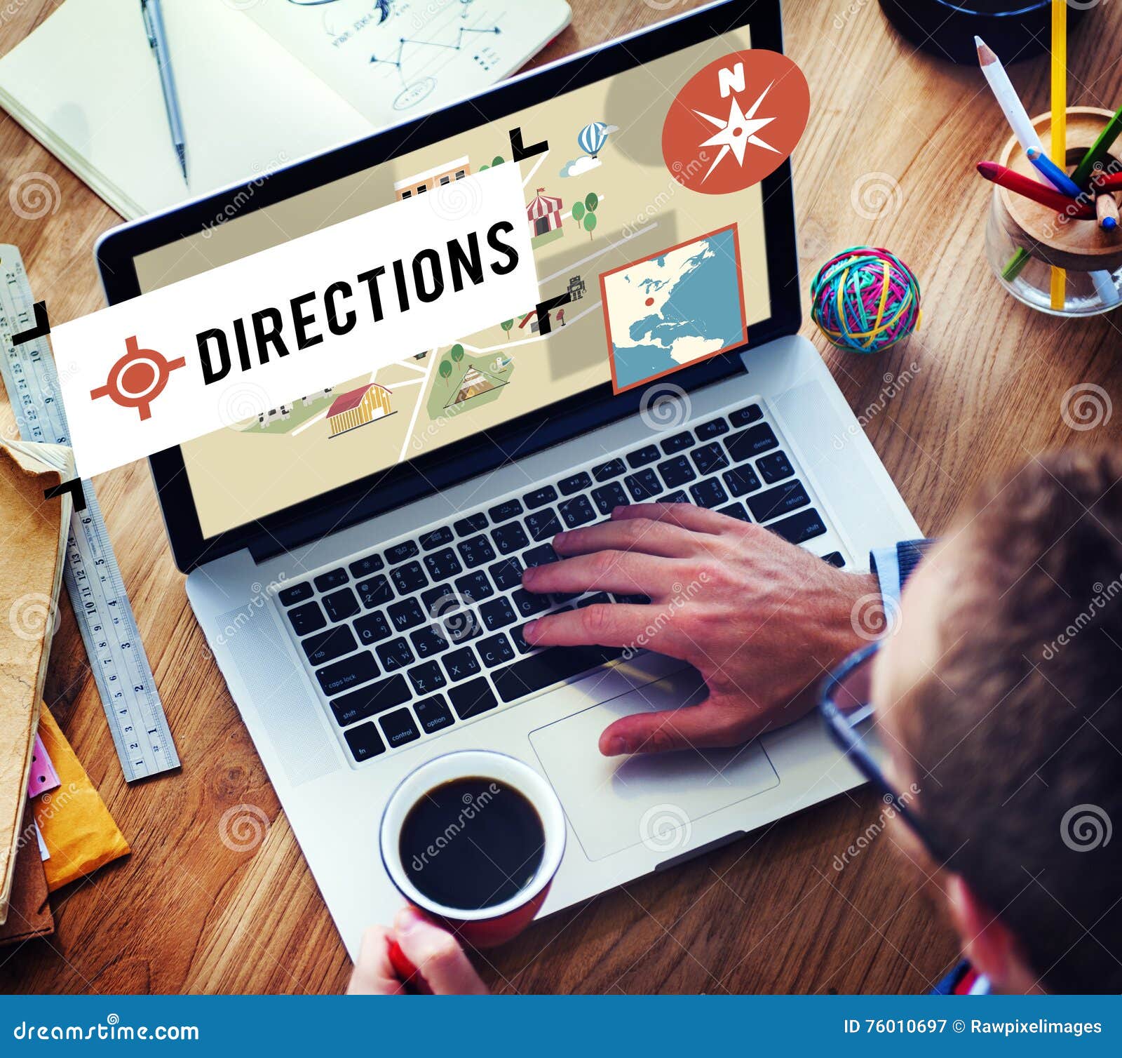 Direction Journey Location Magnetic Navigation Concept Stock Image ...