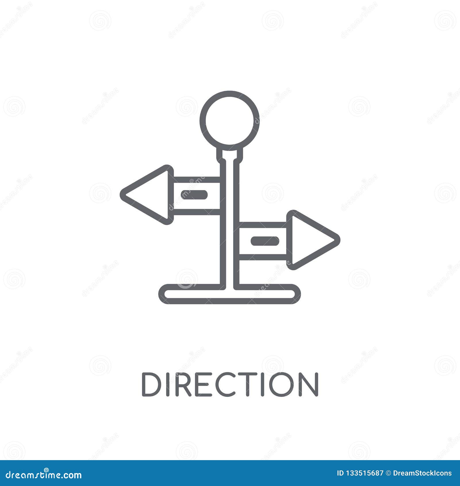 Direction Linear Icon. Modern Outline Direction Logo Concept on Stock ...