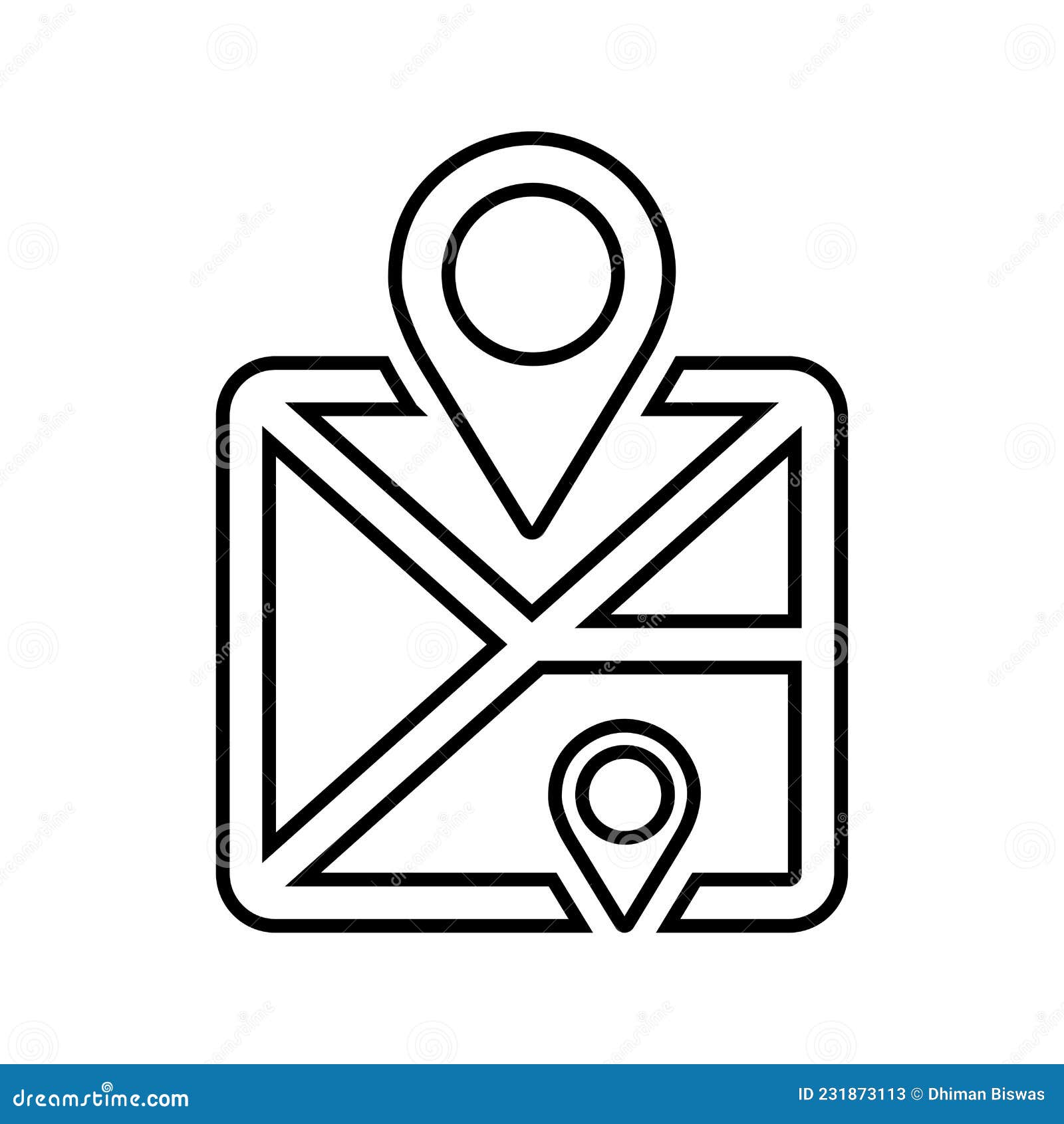 Direction, Location, Map Line Icon. Outline Vector Stock Vector ...