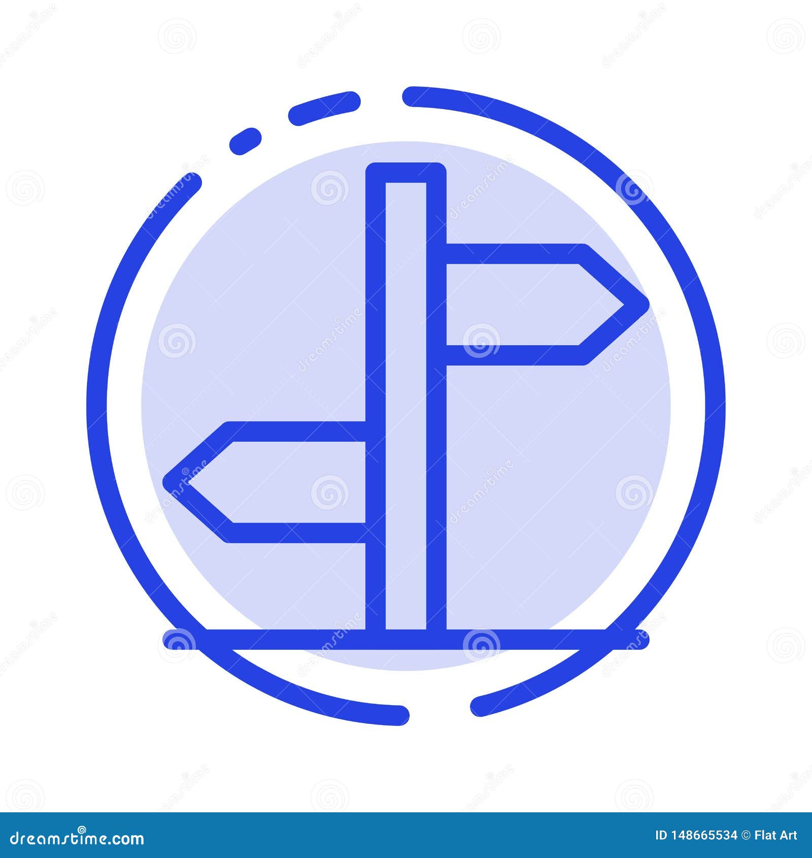Direction, Logistic, Board, Sign Blue Dotted Line Line Icon Stock ...