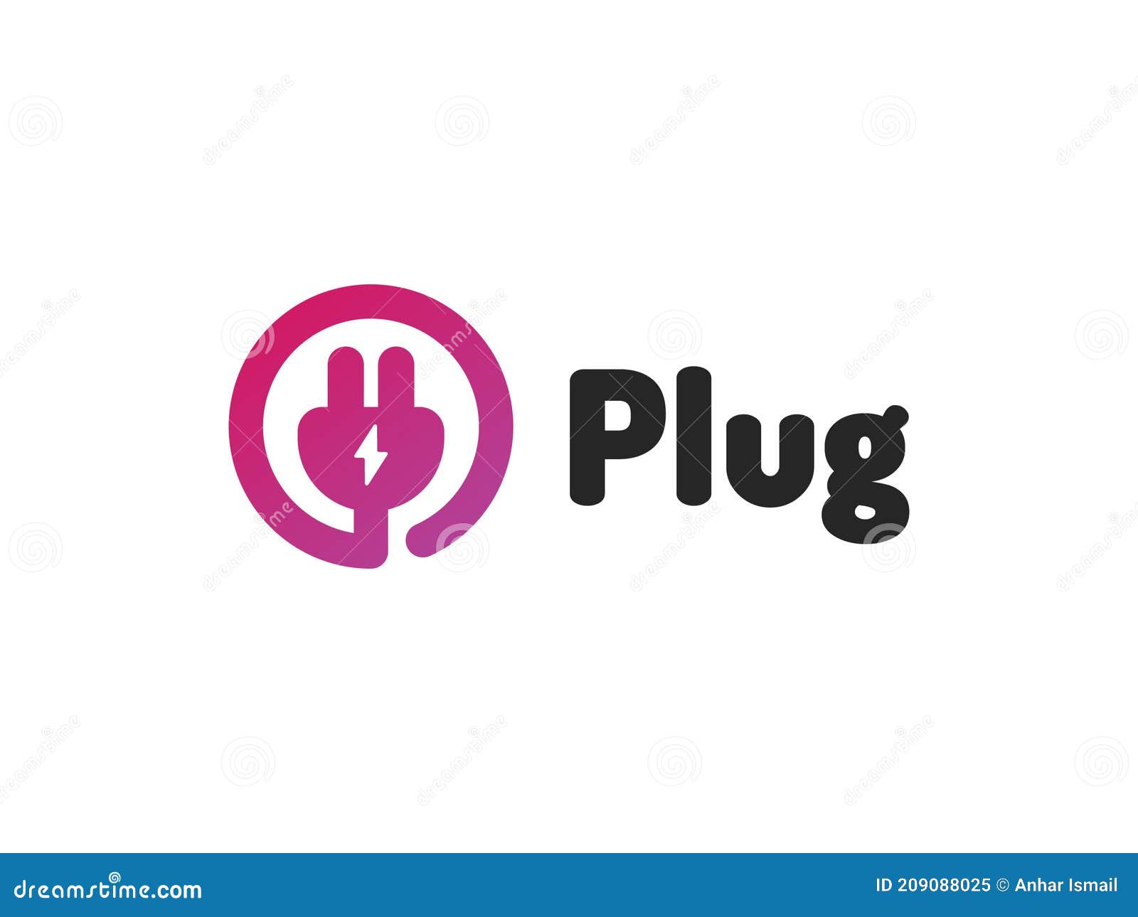 Plug Logo Design stock vector. Illustration of gradient - 209088025