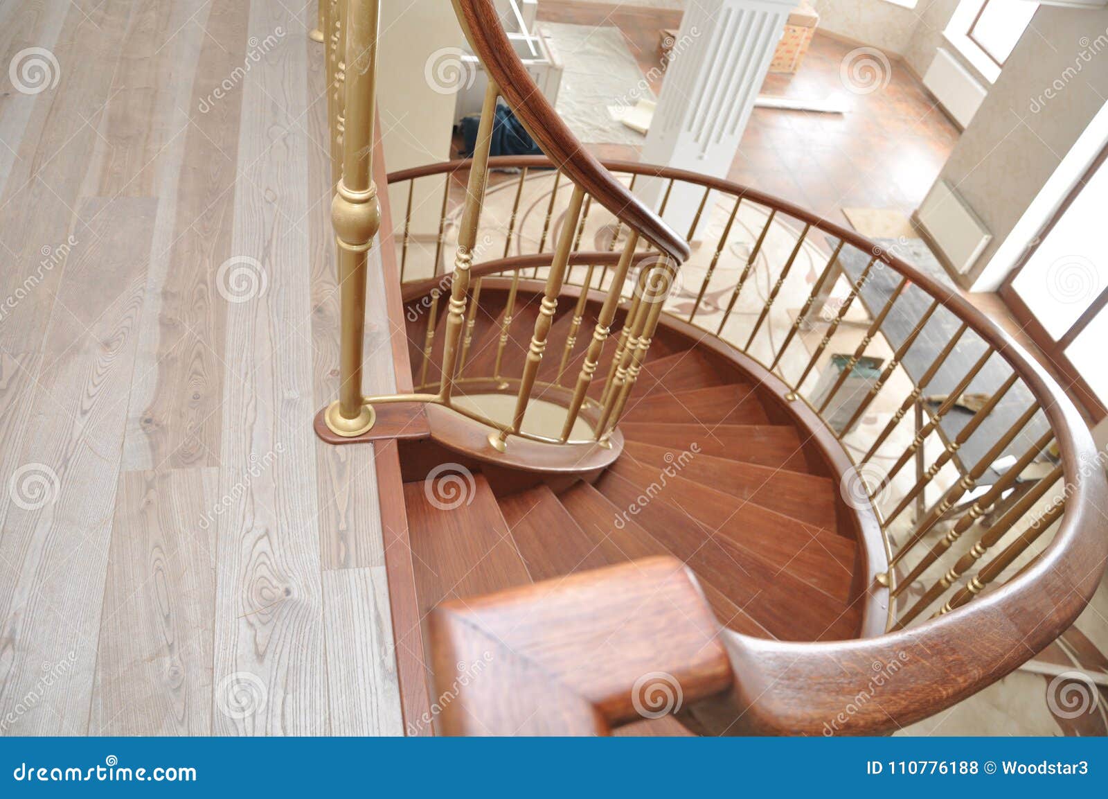 Look at the Spiral Staircase from Above. Stock Photo - Image of ...