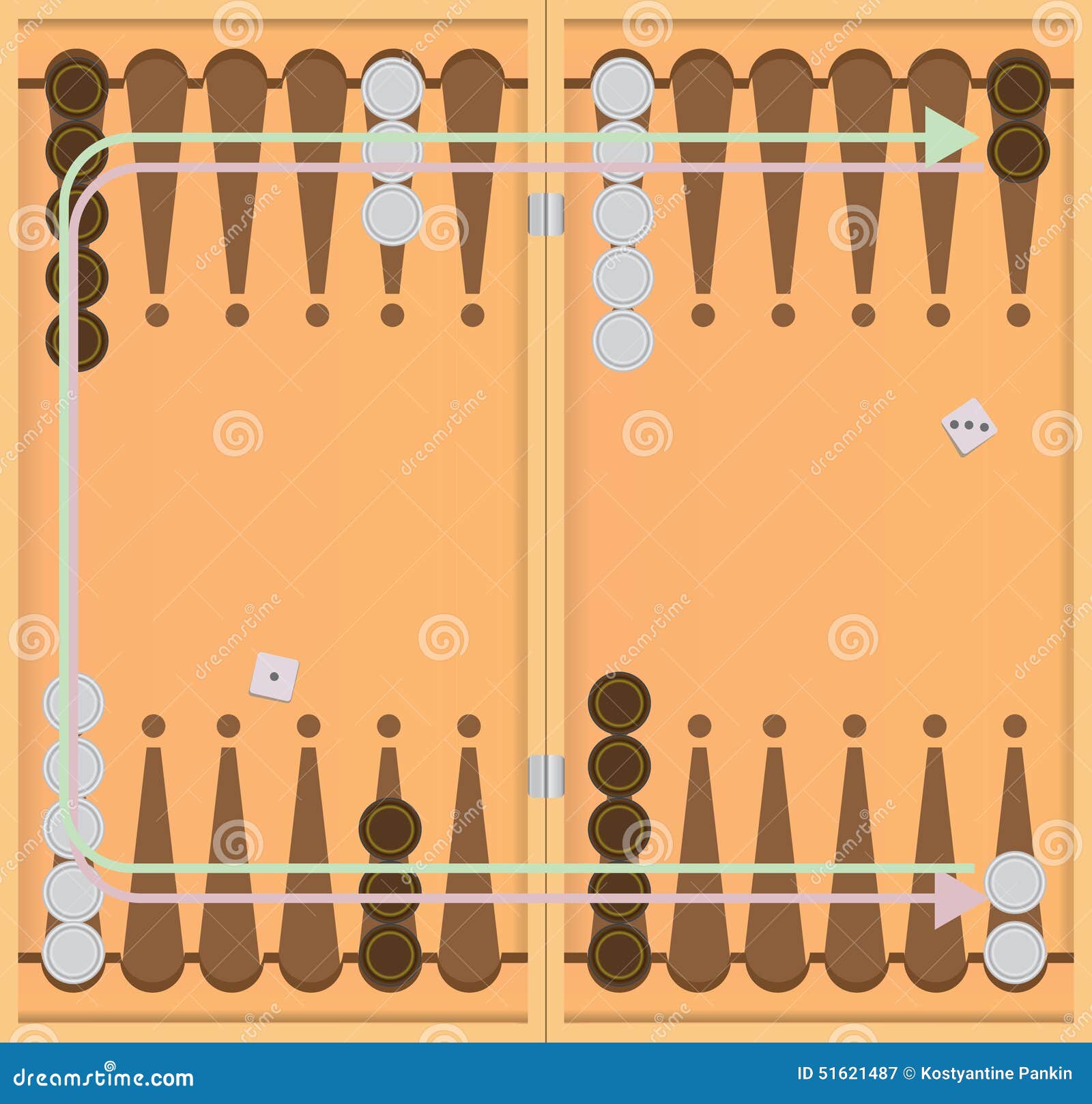 Direction of Movement of Chips Backgammon Stock Vector - Illustration ...