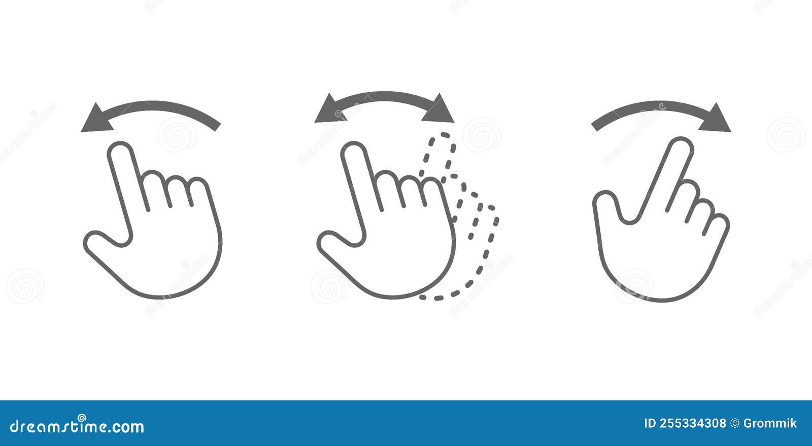Direction of Movement of the Hand. Management and Adjustment Icon Stock ...