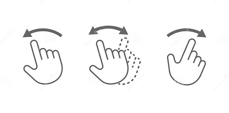 Direction of Movement of the Hand. Management and Adjustment Icon Stock ...