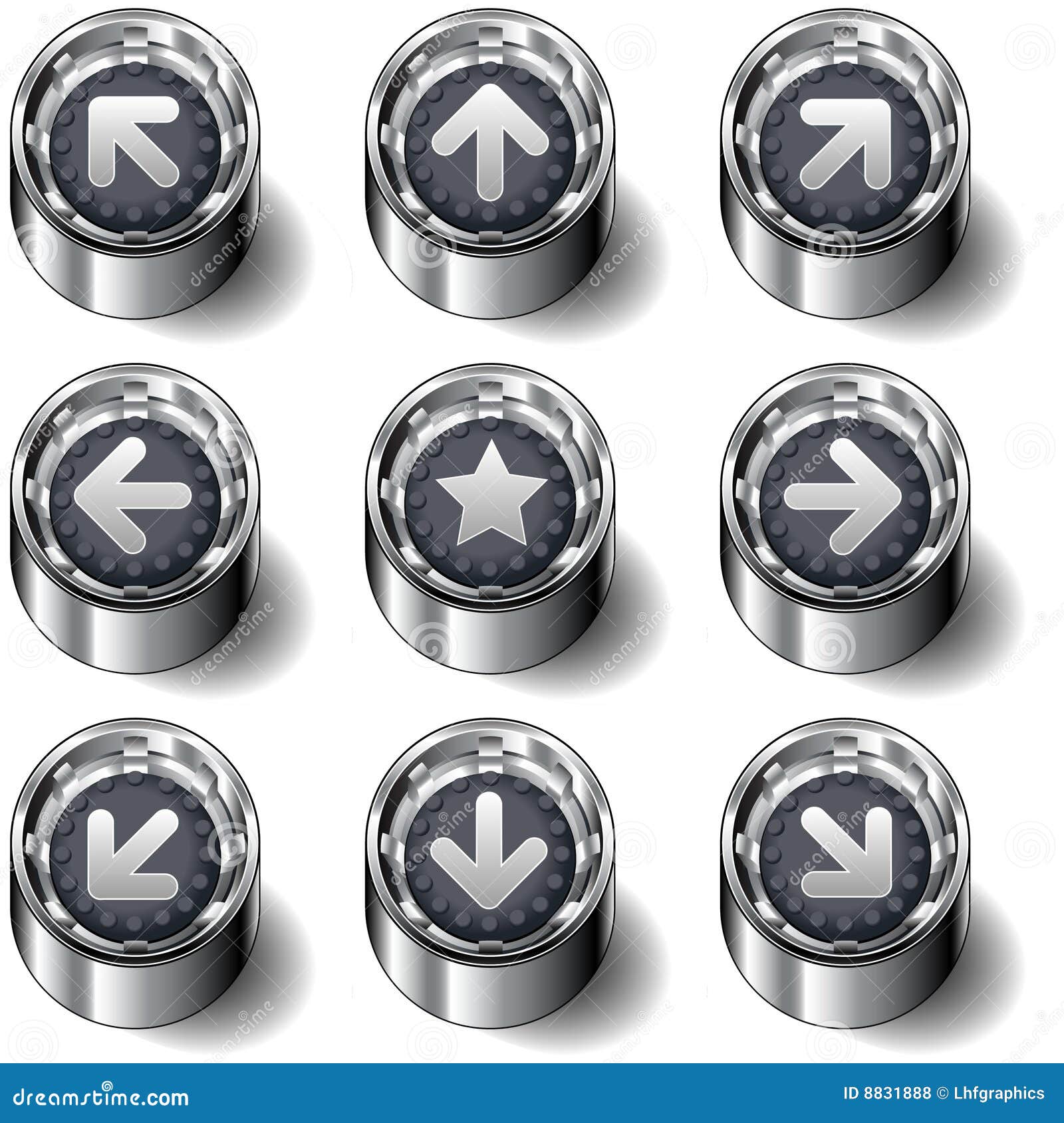 Direction Navigation Arrows on Vector Buttons Stock Vector ...