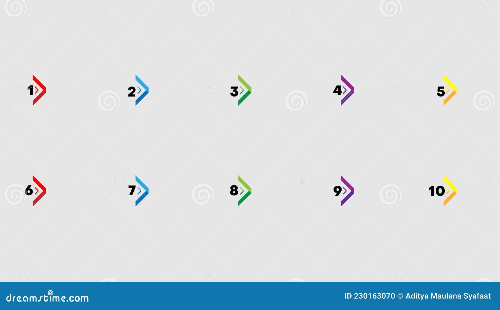 Direction Number Bullet Points From One To Twelve Vector Illustration ...