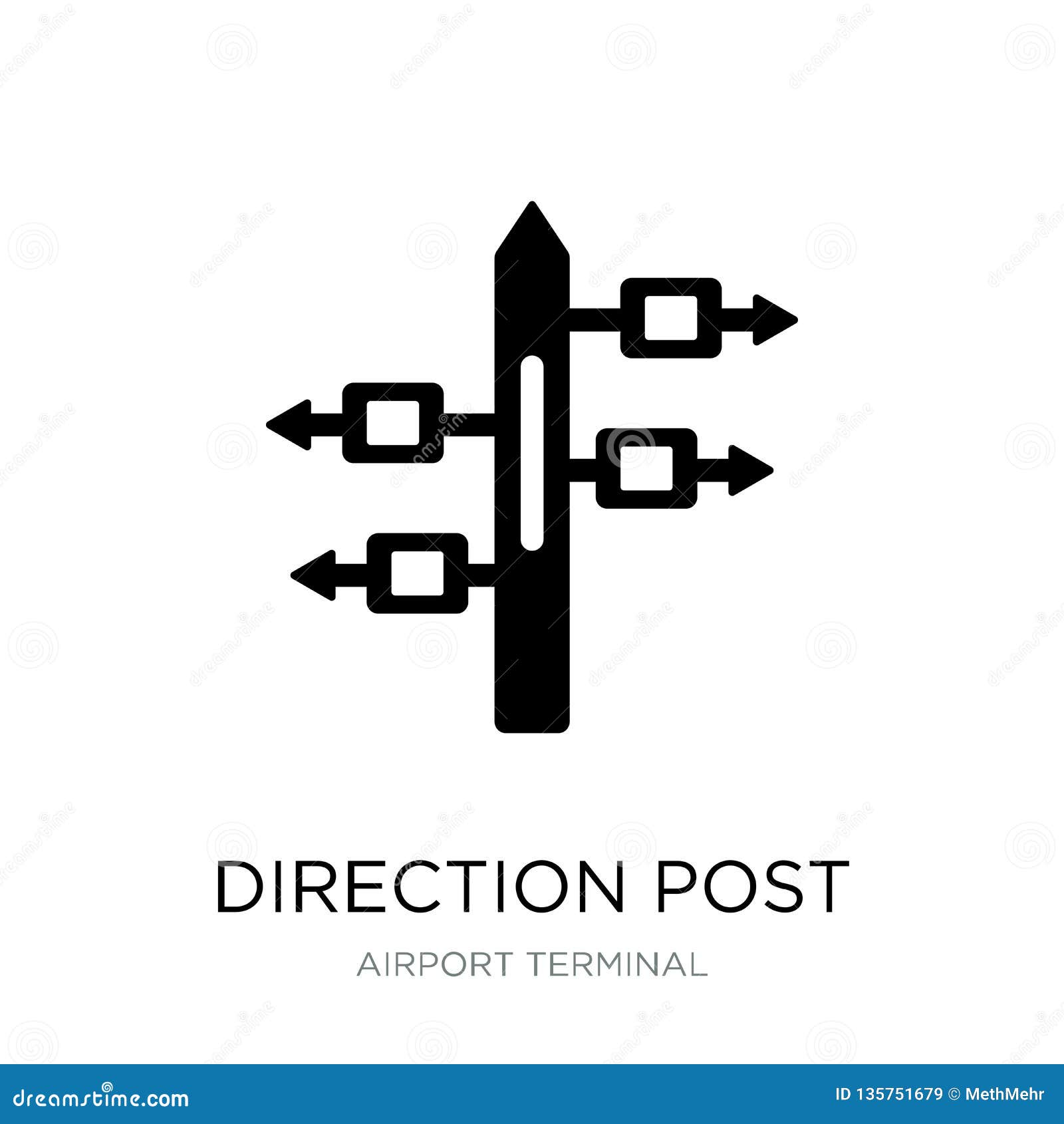 Direction Post Icon in Trendy Design Style. Direction Post Icon ...
