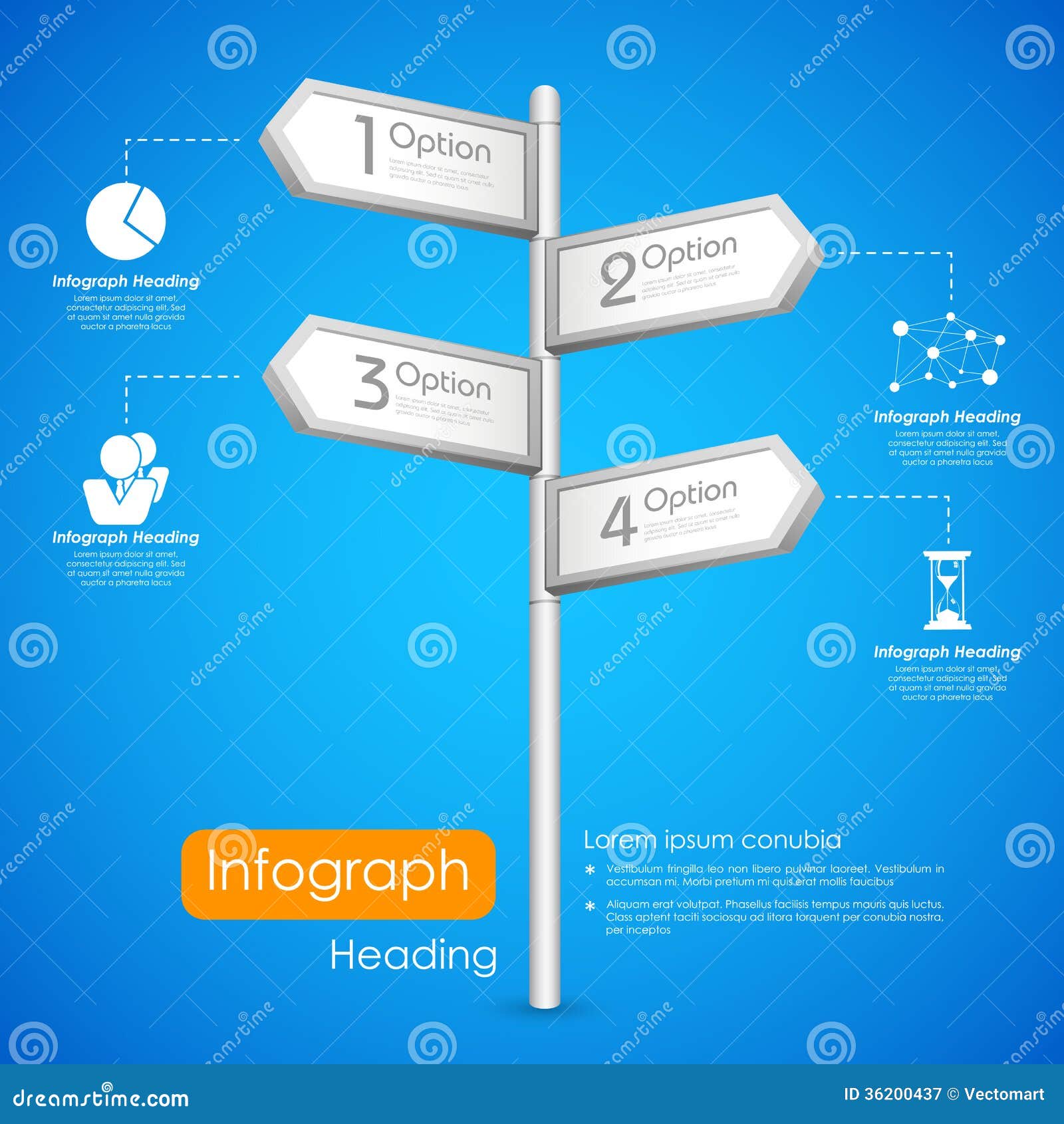 Direction Post in Infographic Background Stock Vector - Illustration of ...