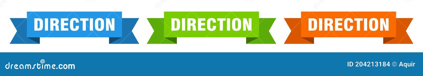Direction Ribbon. Direction Isolated Paper Sign. Banner Stock Vector ...