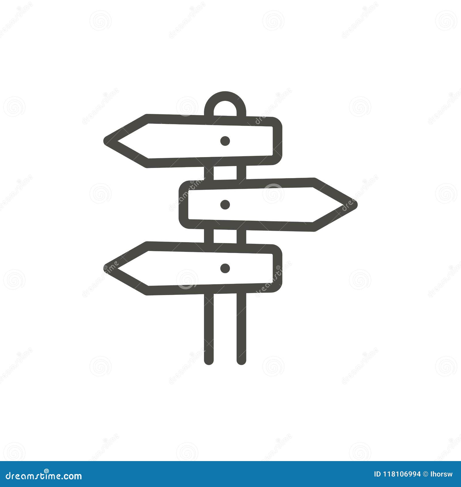 Direction Road Icon Vector. Line Signpost Symbol Isolated. Trendy Flat ... Direction Road Icon Vector. Line Signpost Symbol Isolated. Trendy Flat ...