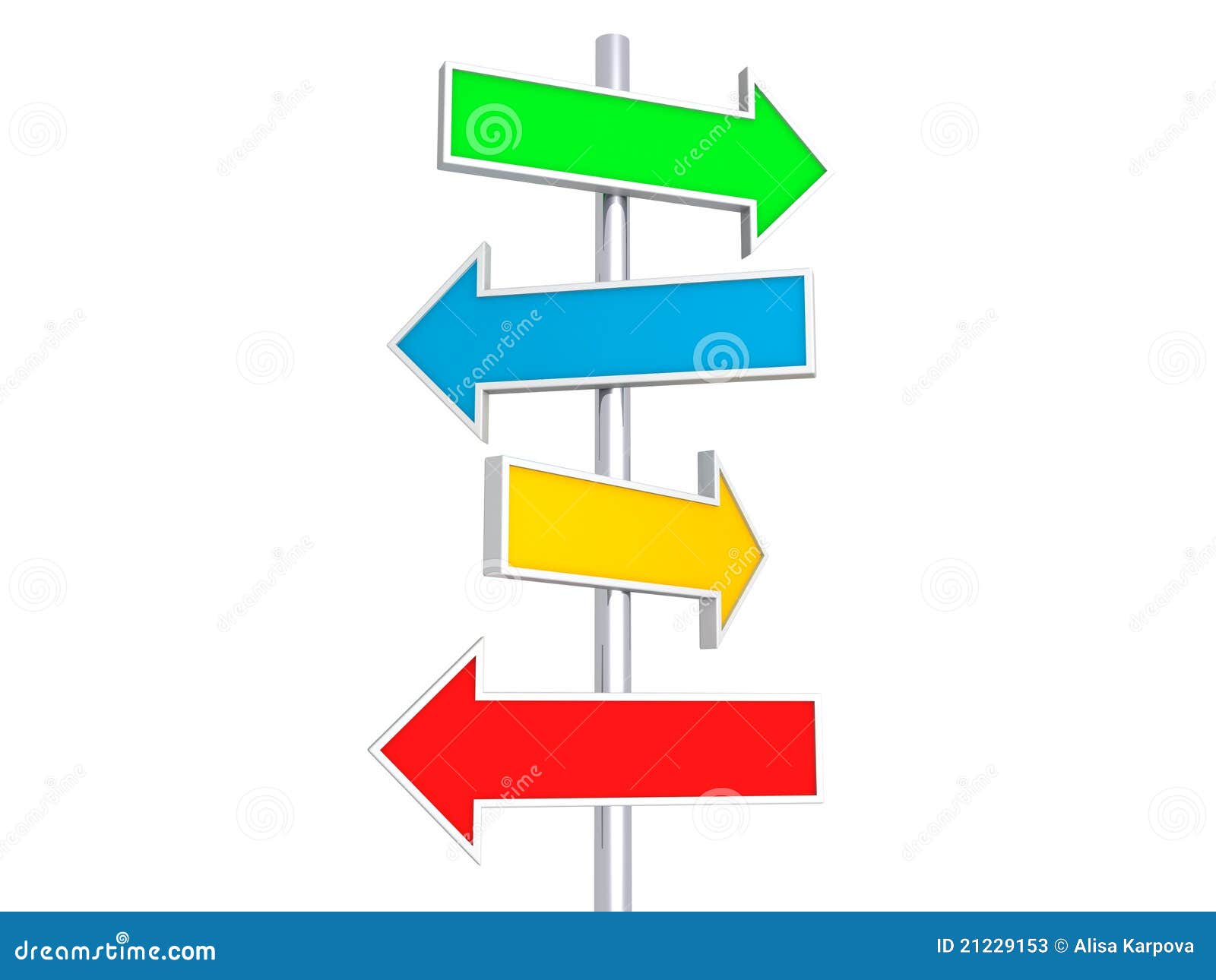 Direction Road Signs on White Background Stock Illustration ...