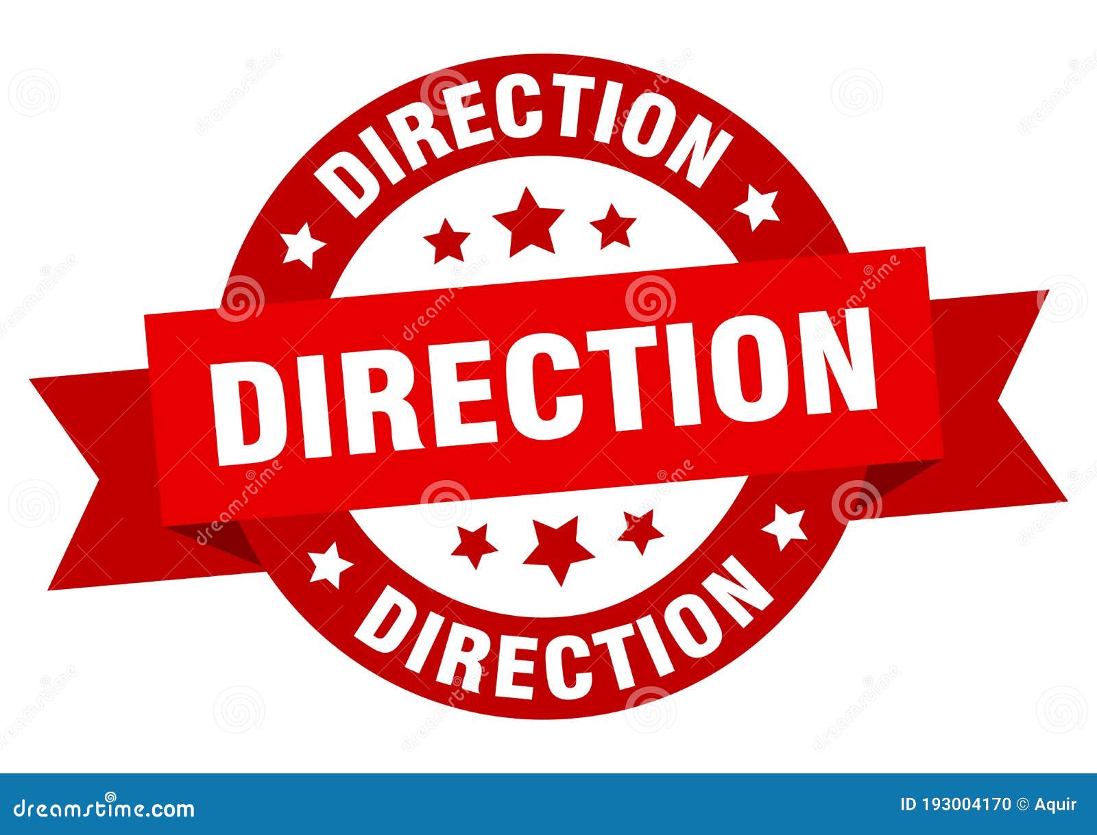 Direction Round Ribbon Isolated Label. Direction Sign Stock Vector ...