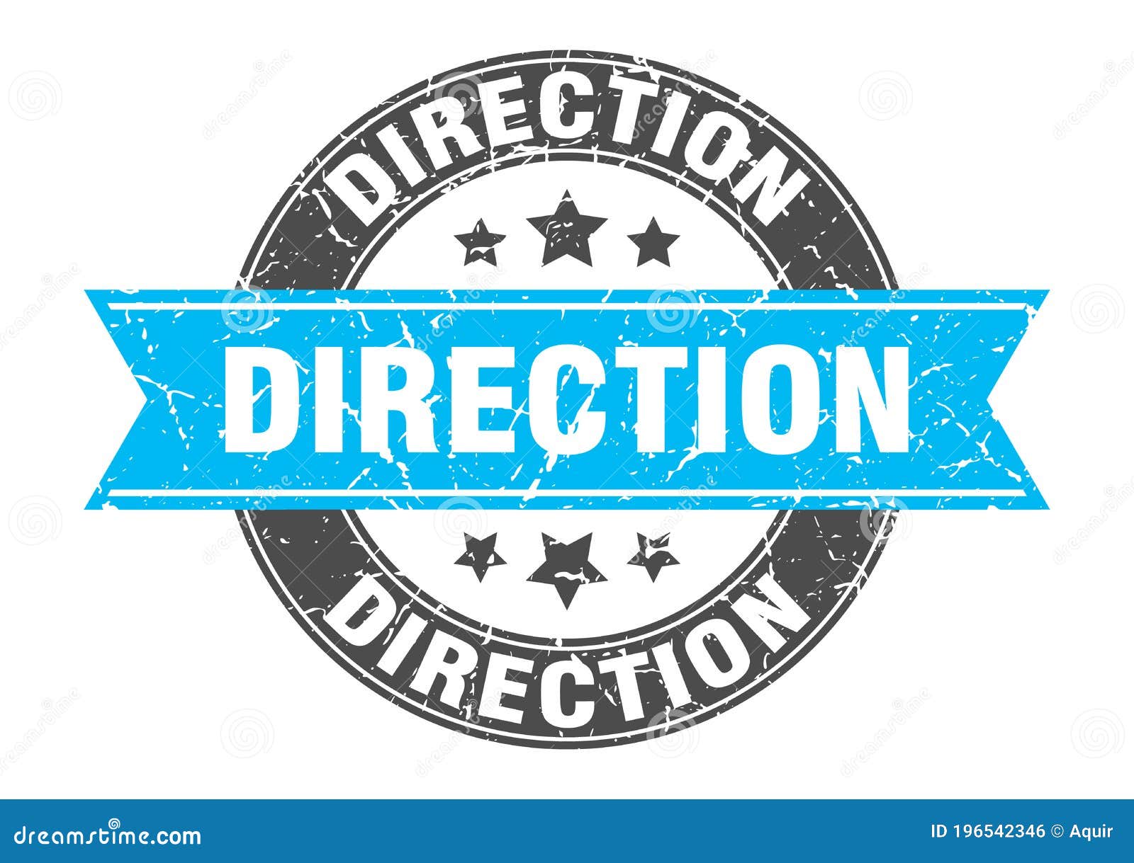 Direction Round Stamp with Ribbon. Label Sign Stock Vector ...