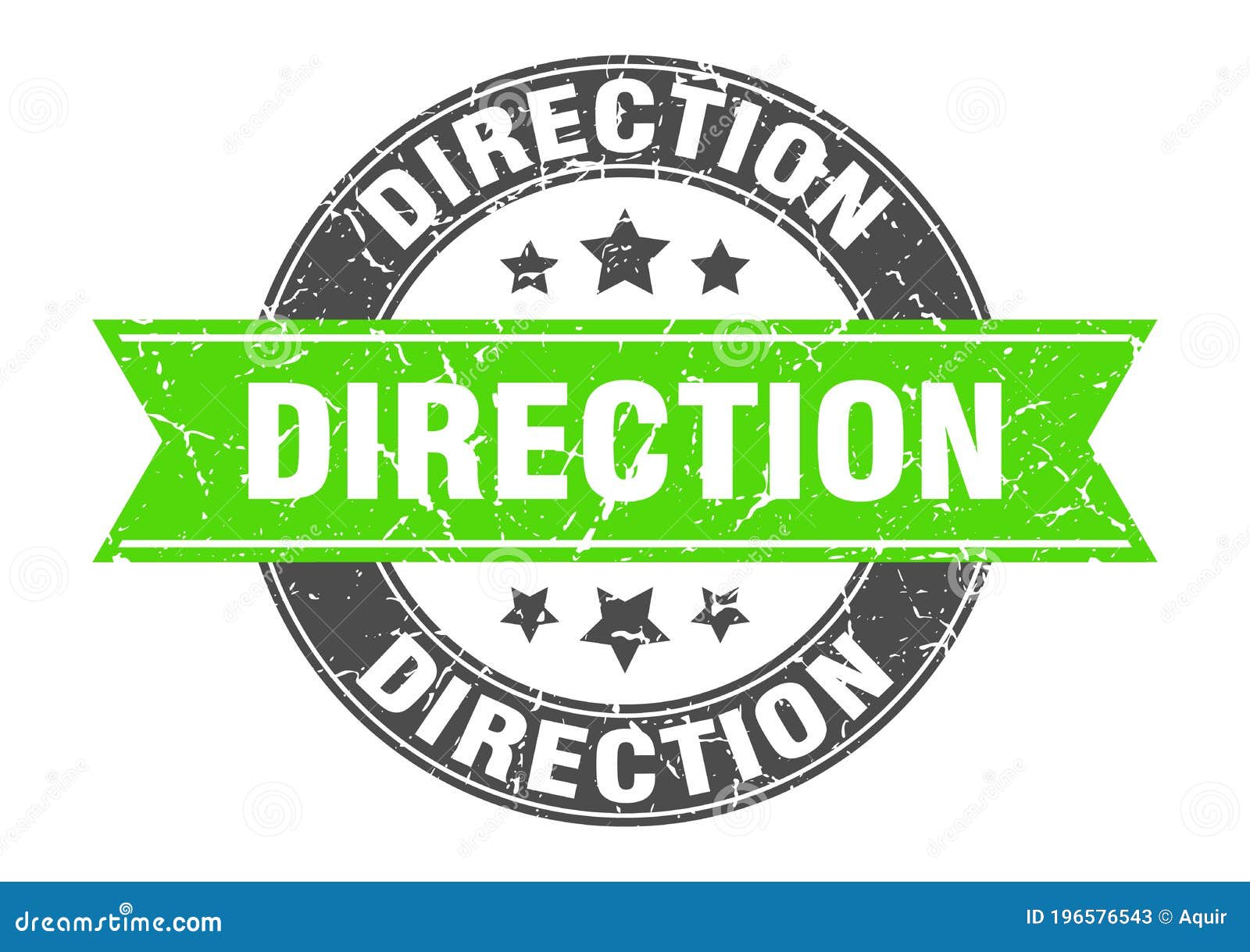 Direction Round Stamp with Ribbon. Label Sign Stock Vector ...