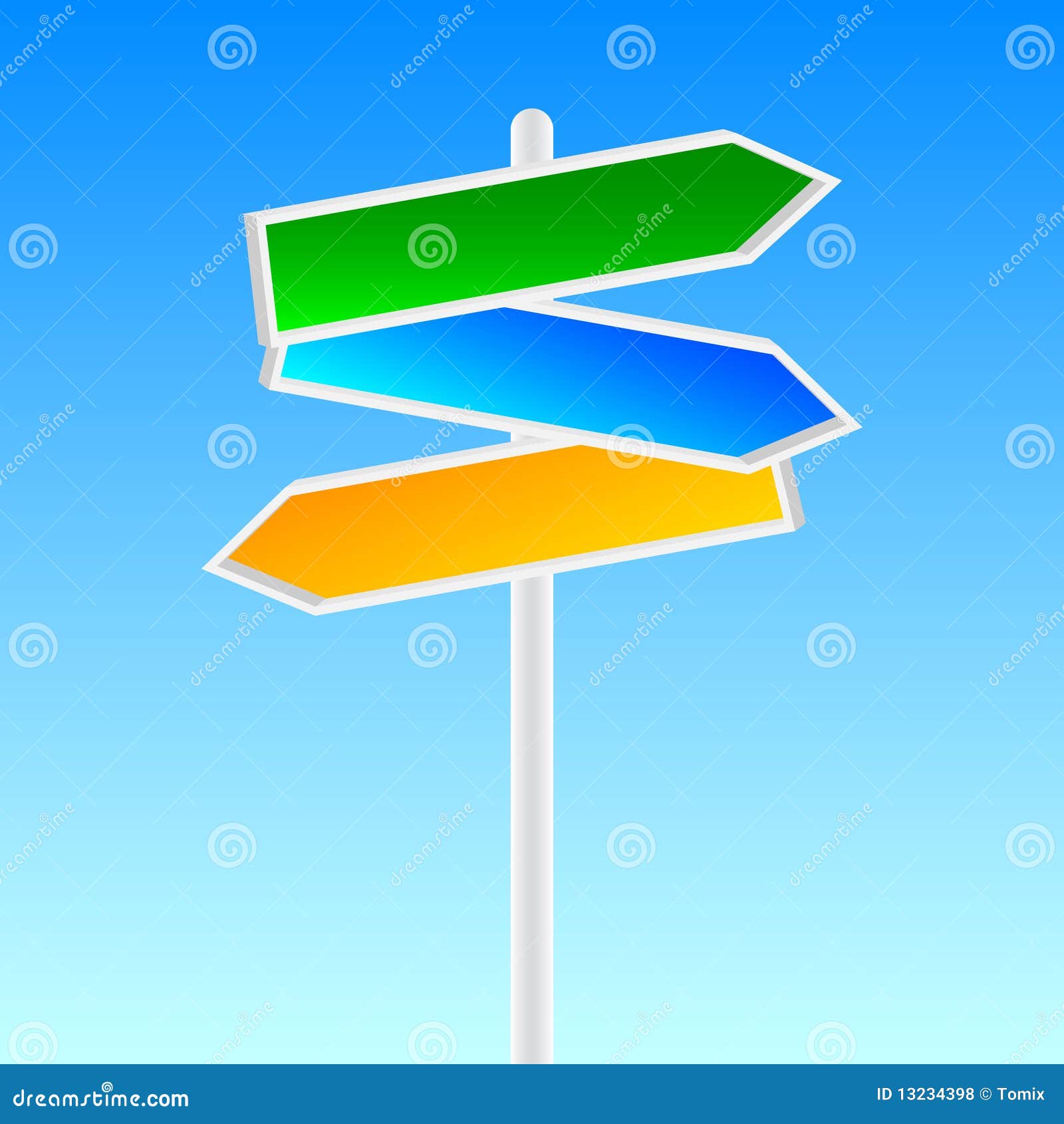 Direction sign stock vector. Illustration of choice, blue - 13234398