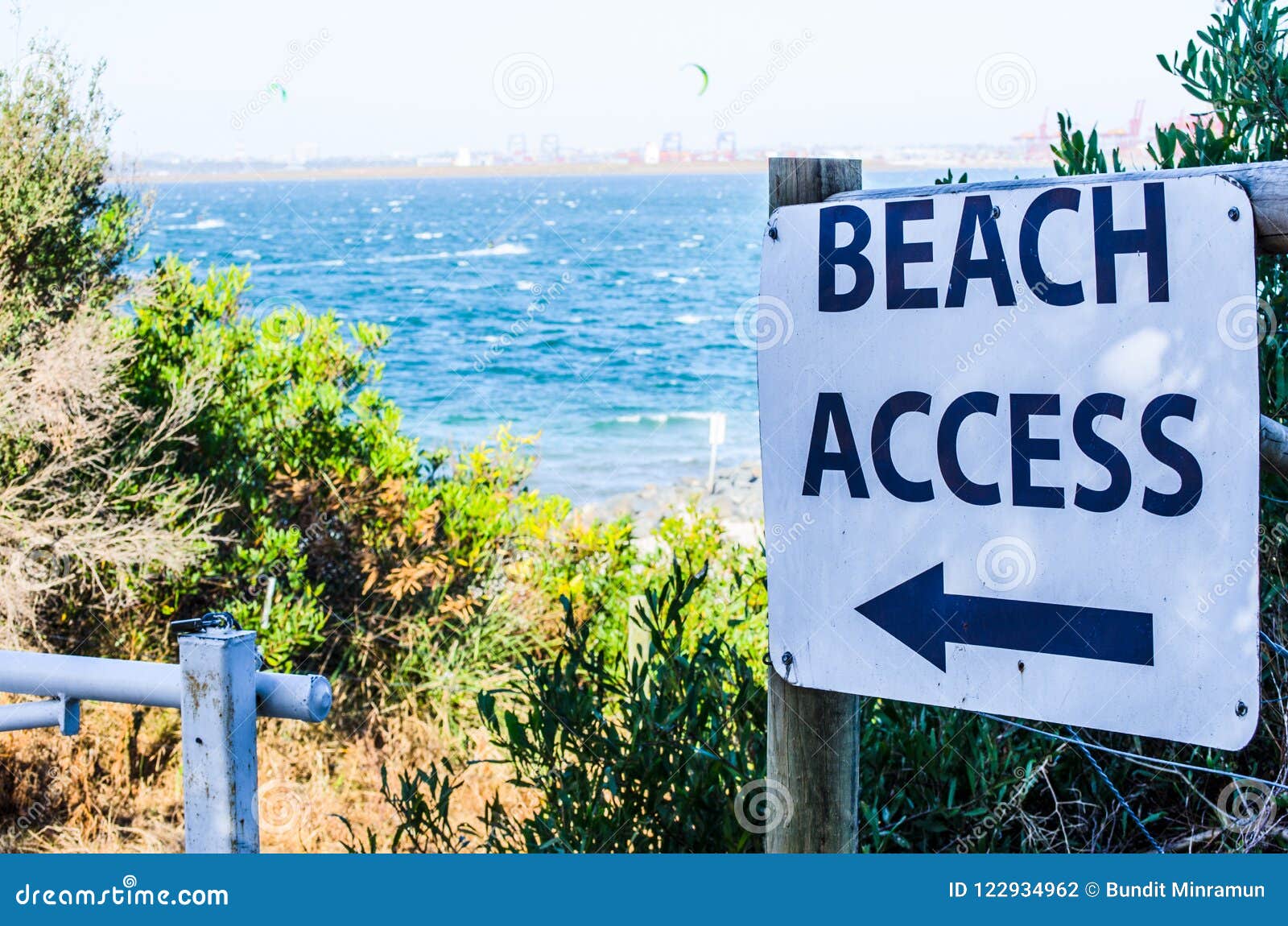 Direction Sign for Beach Access at Sydney, Australia. Stock Photo ...