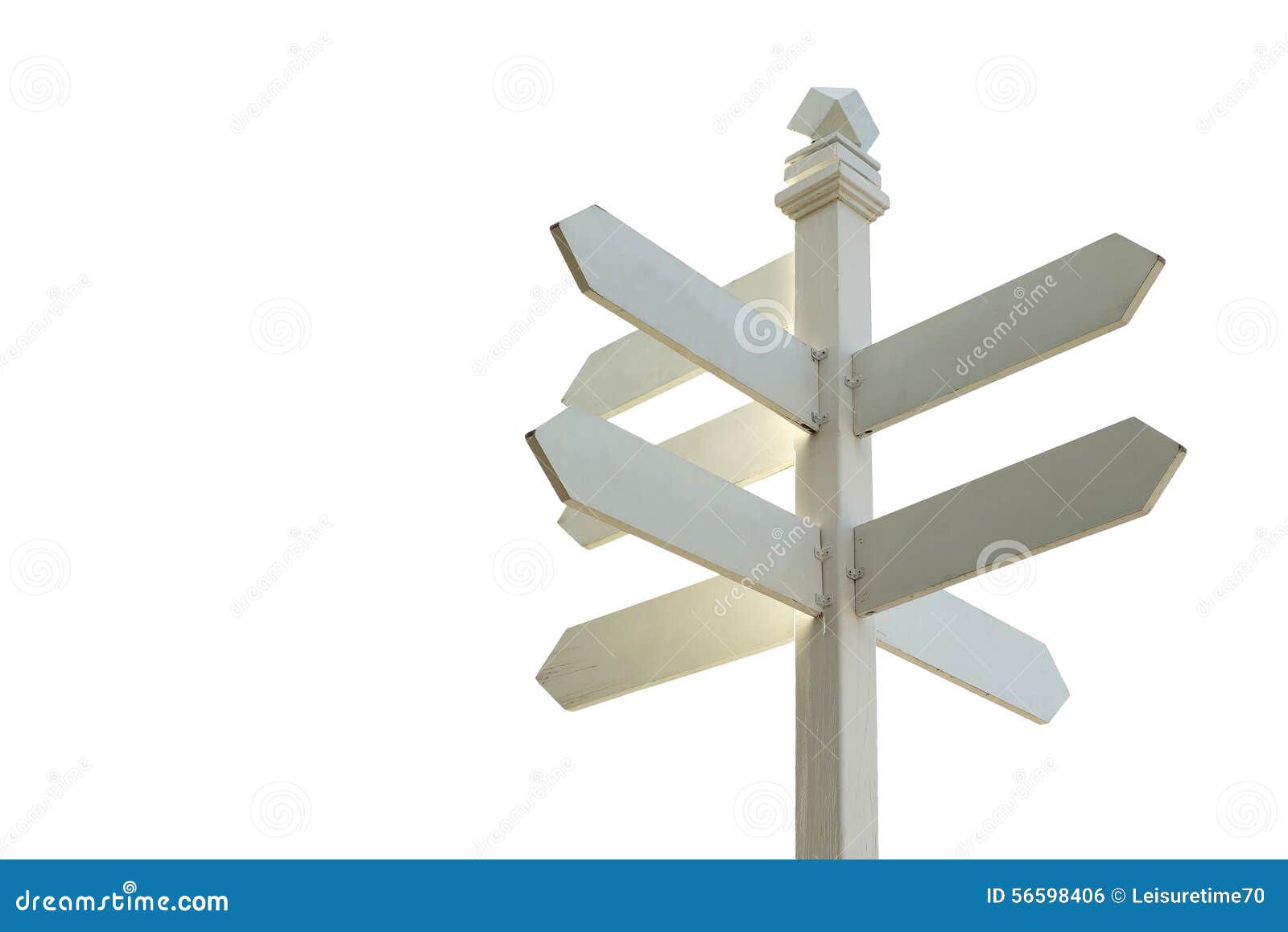 Direction Sign with Blank Spaces for Text on White Background Stock ...