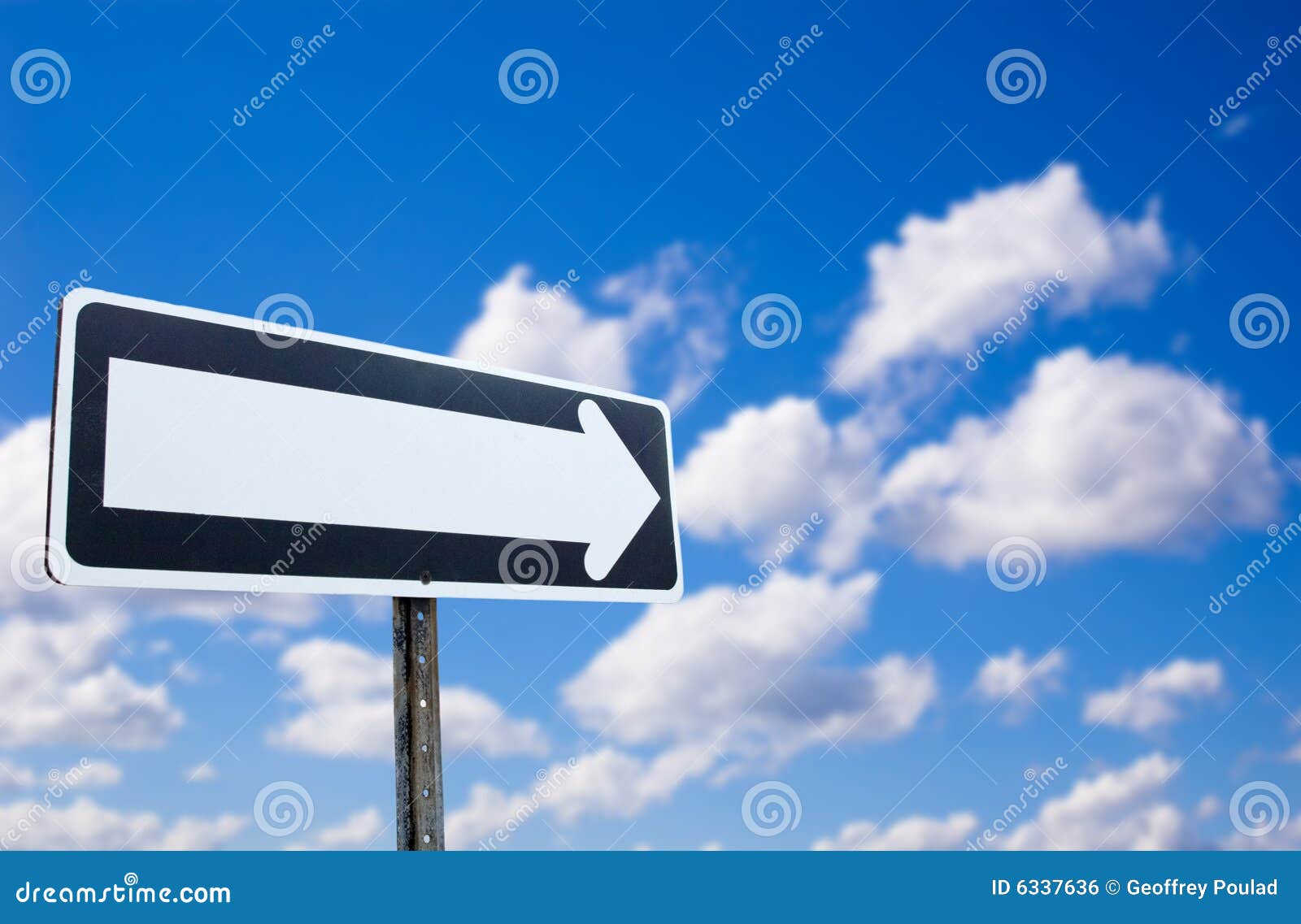 Direction sign on blue sky stock photo. Image of four - 6337636