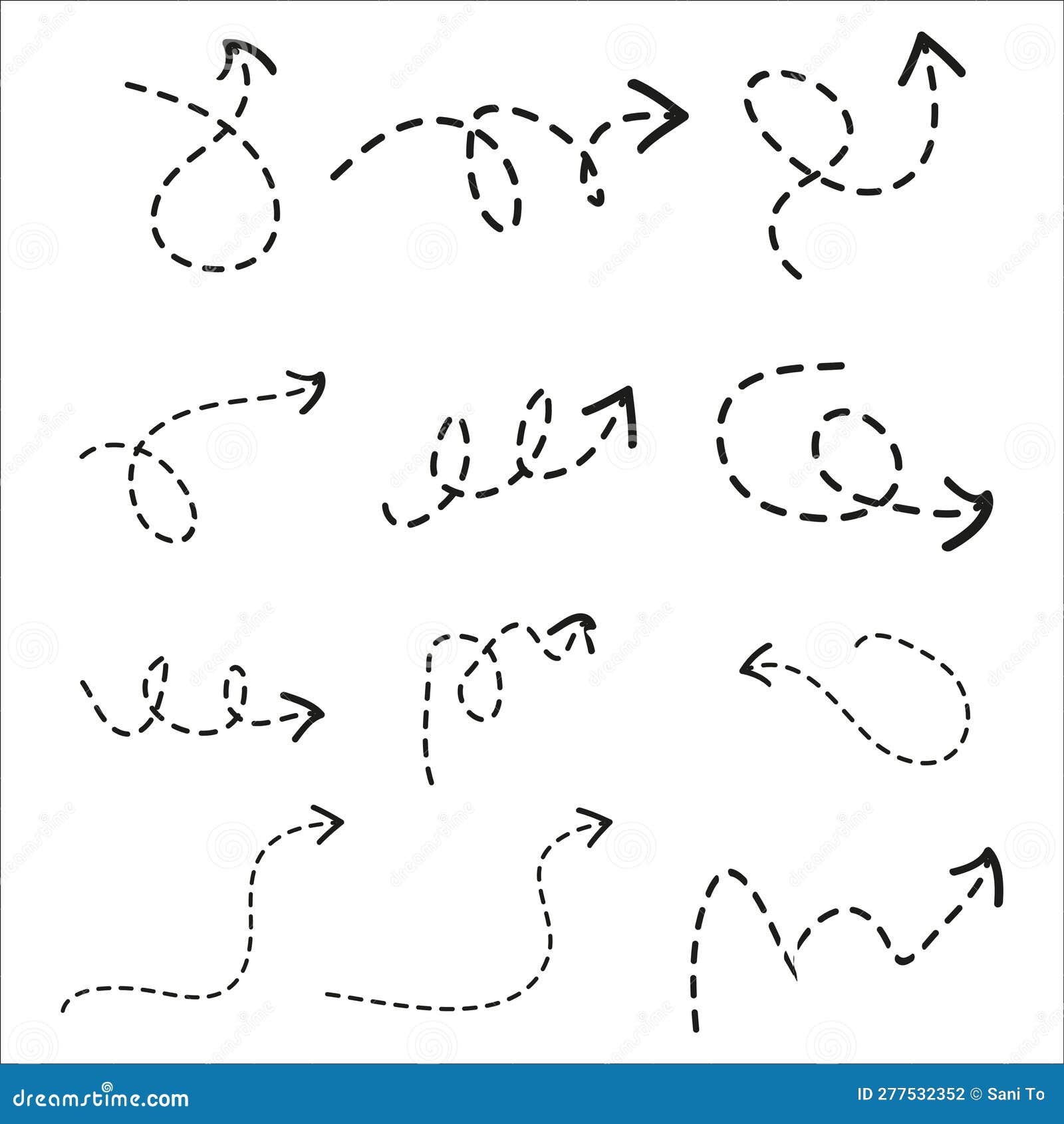 Direction Sign with Dotted Line Vector File Stock Vector - Illustration ...