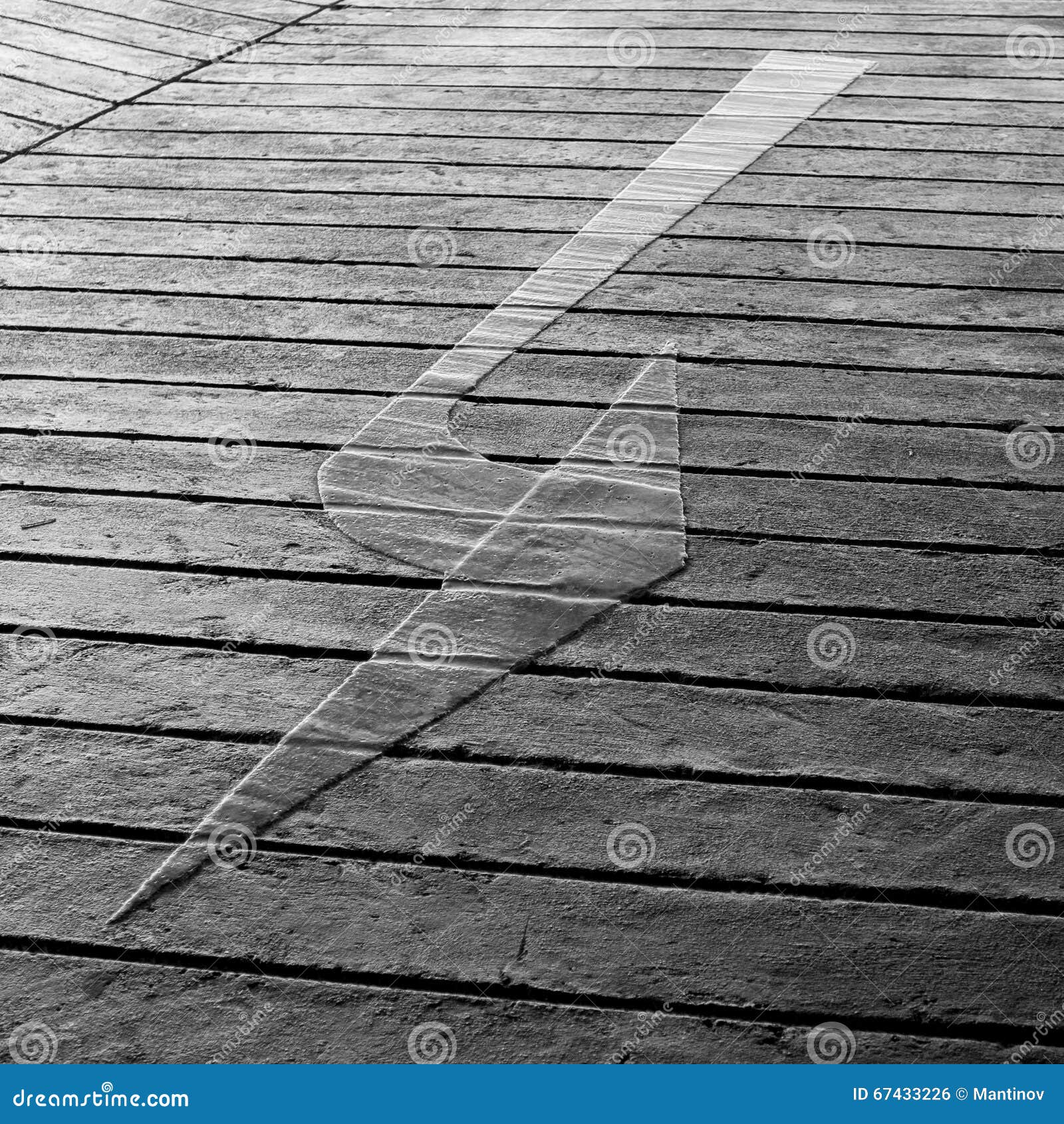 Direction Sign on the Floor Stock Photo - Image of symbol, traffic ...