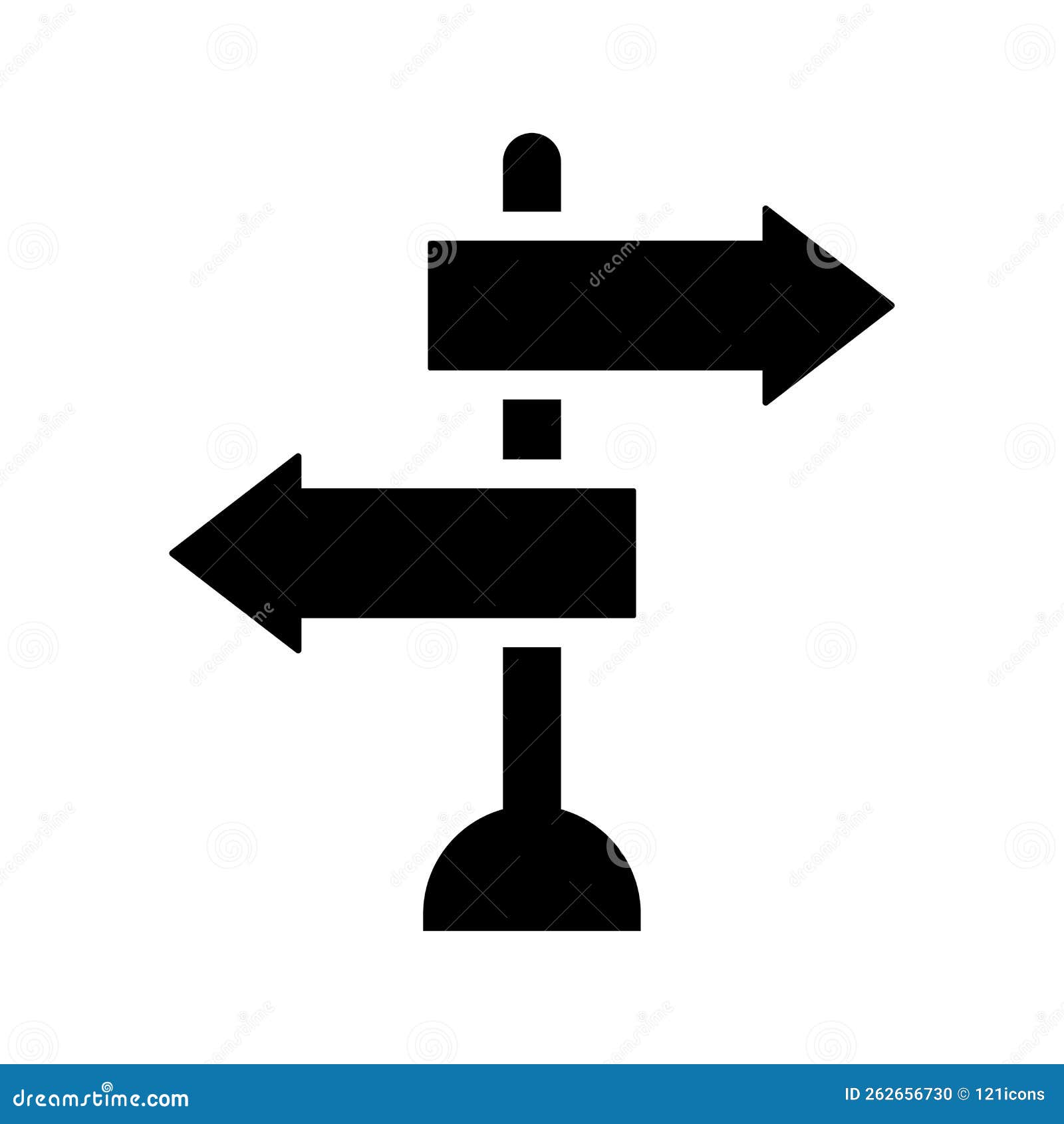 Direction Sign Icon. Black Vector Stock Illustration - Illustration of ...