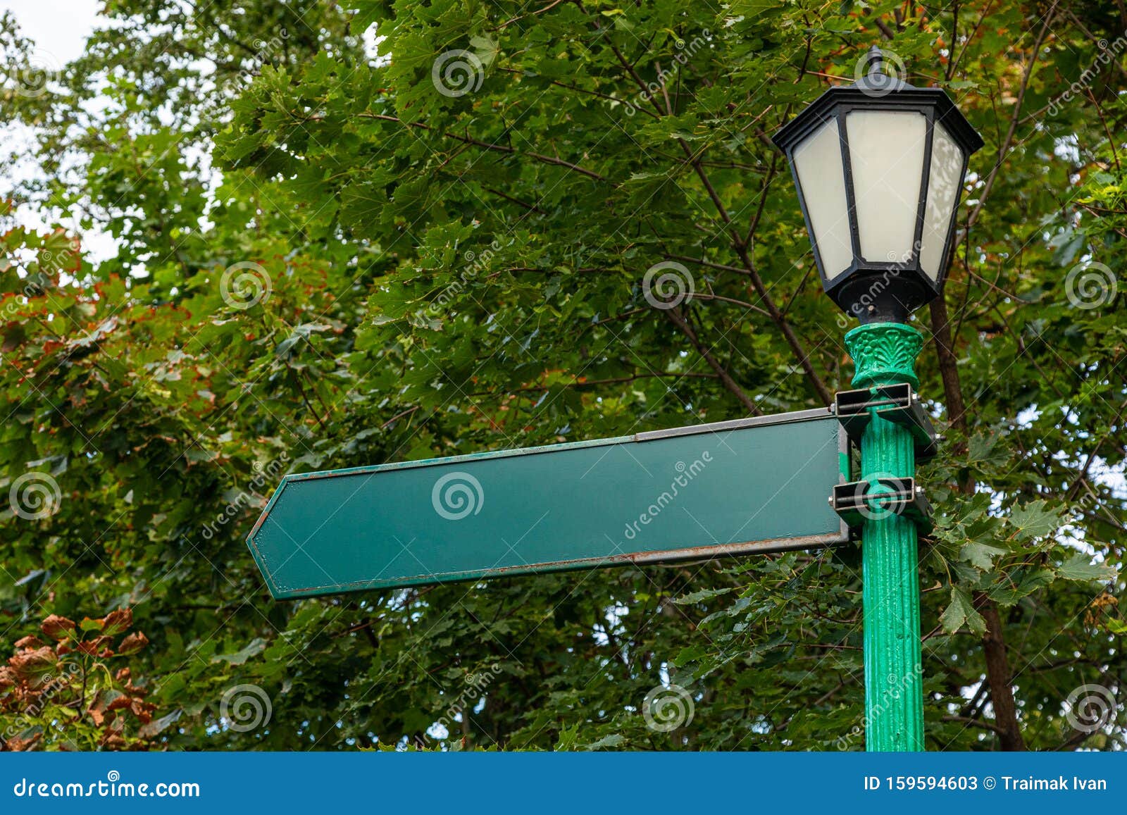 Direction Sign on Lightpost, Classic Style Stock Image - Image of empty ...