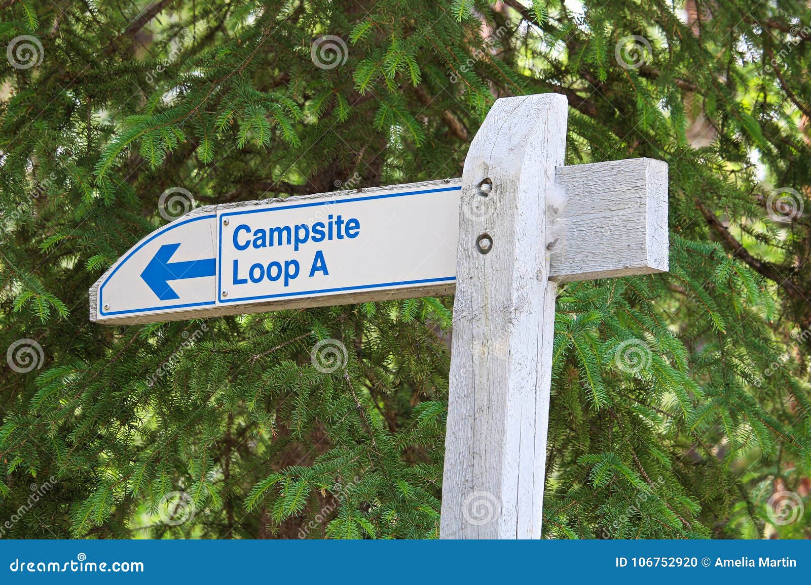 A Direction Sign for Loop a at a Campground Stock Photo - Image of ...