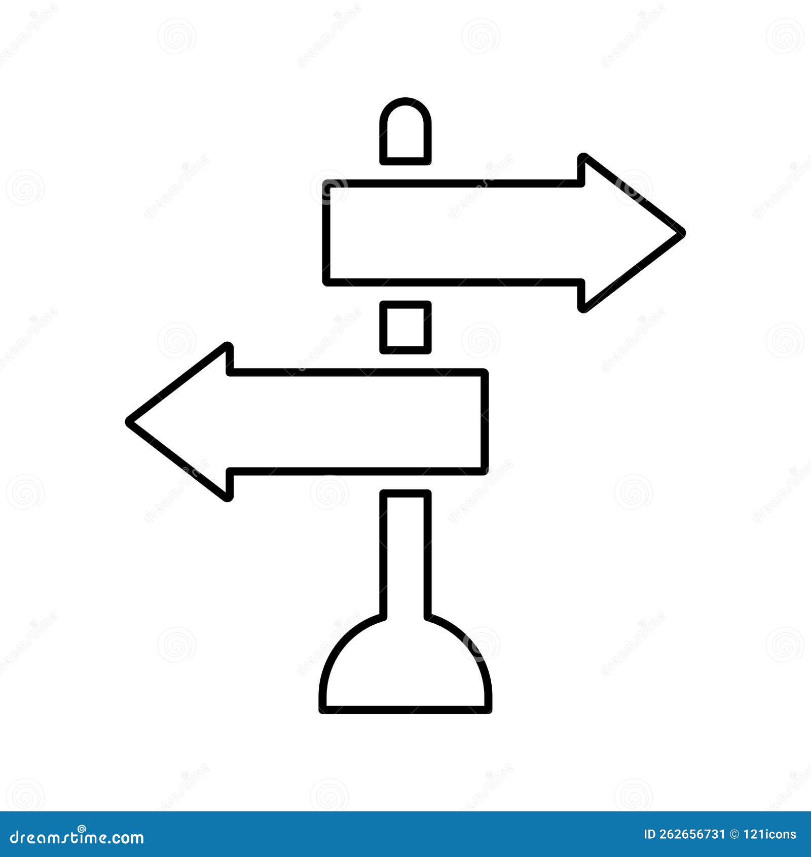 Direction Sign Outline Icon. Line Art Vector Stock Illustration ...
