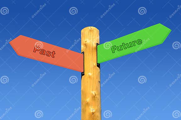 Direction Sign Past - Future Stock Illustration - Illustration of ...