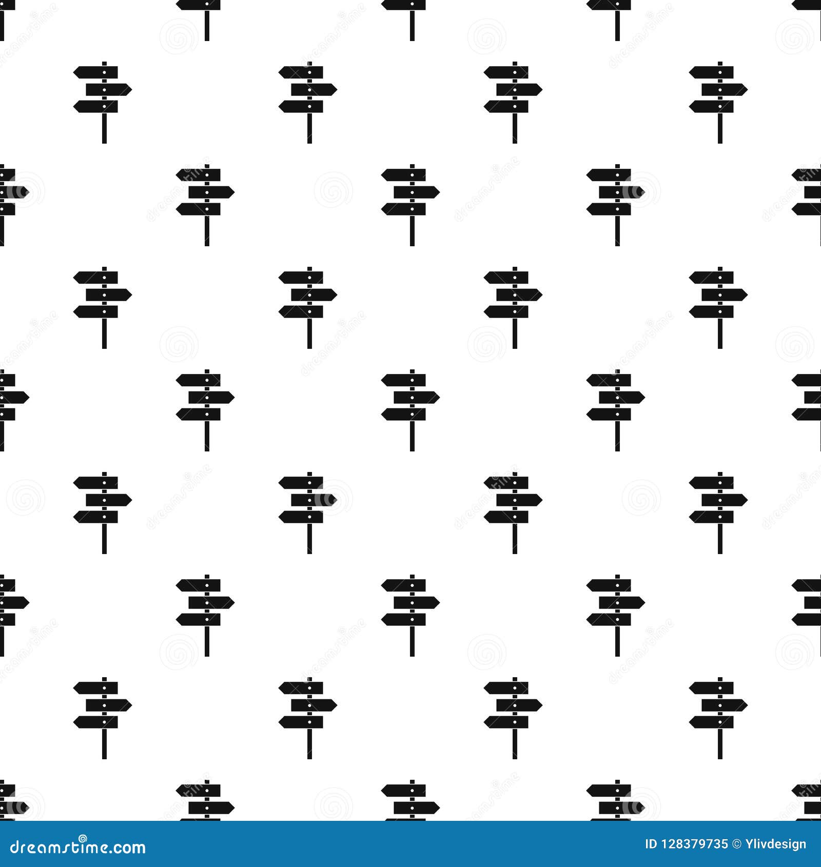 Direction Sign Pattern, Simple Style Stock Illustration - Illustration ...