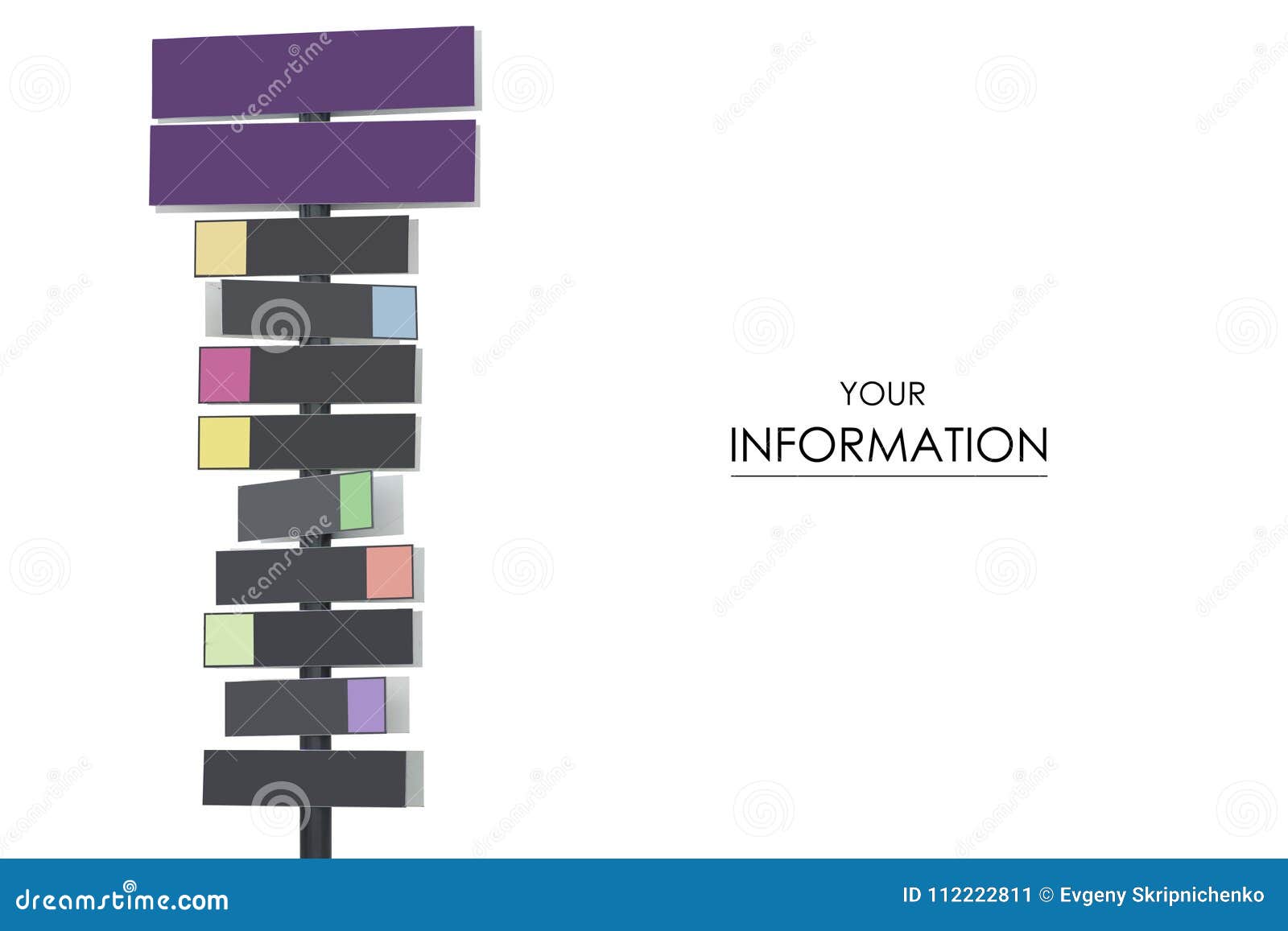 Direction Sign on a Pole Pattern Stock Image - Image of information ...