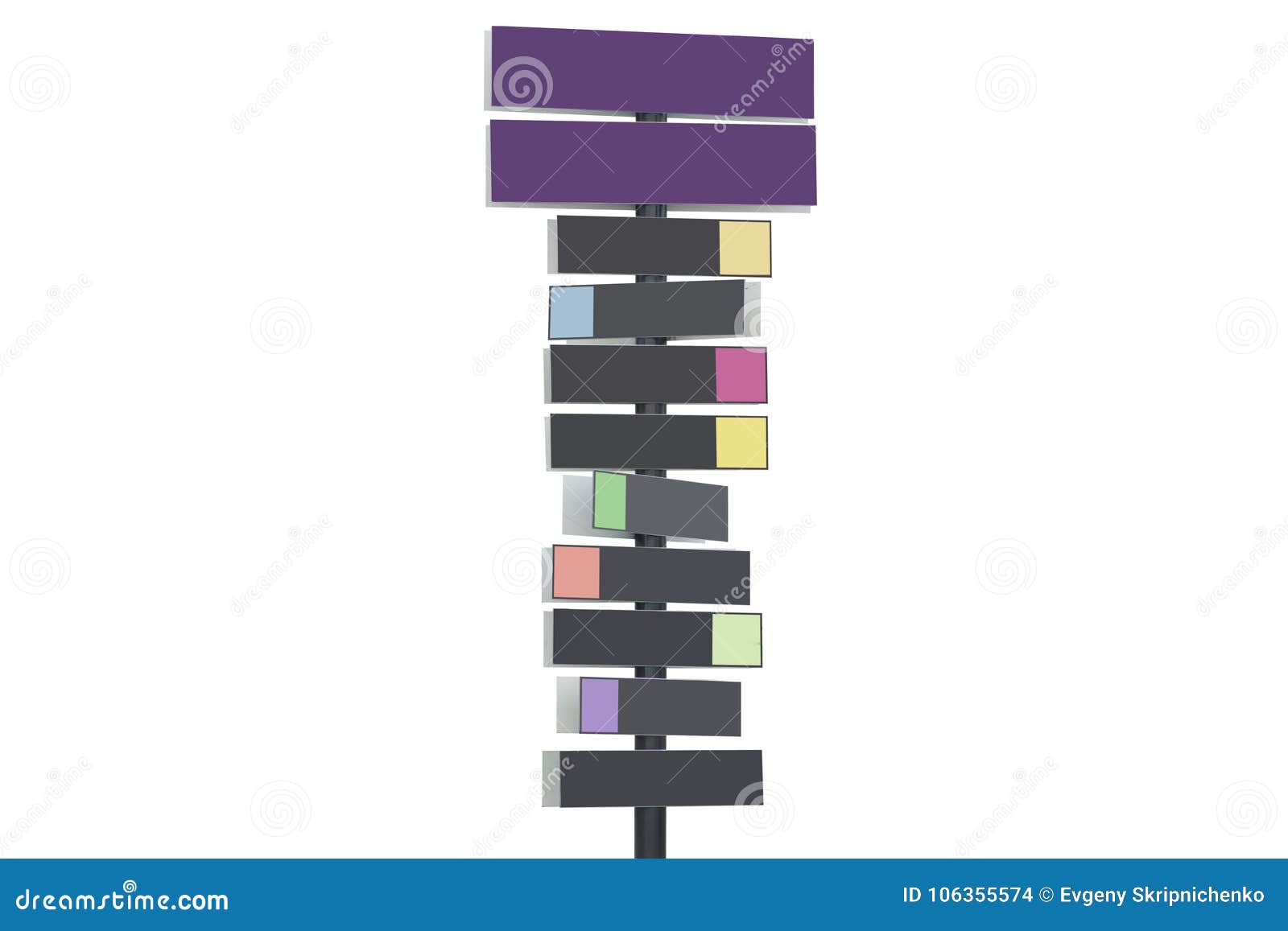 Direction Indicators on the Pillar Stock Photo - Image of guidance ...