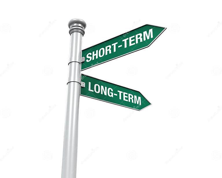 Direction Sign of Short-Term and Long-Term Stock Illustration ...