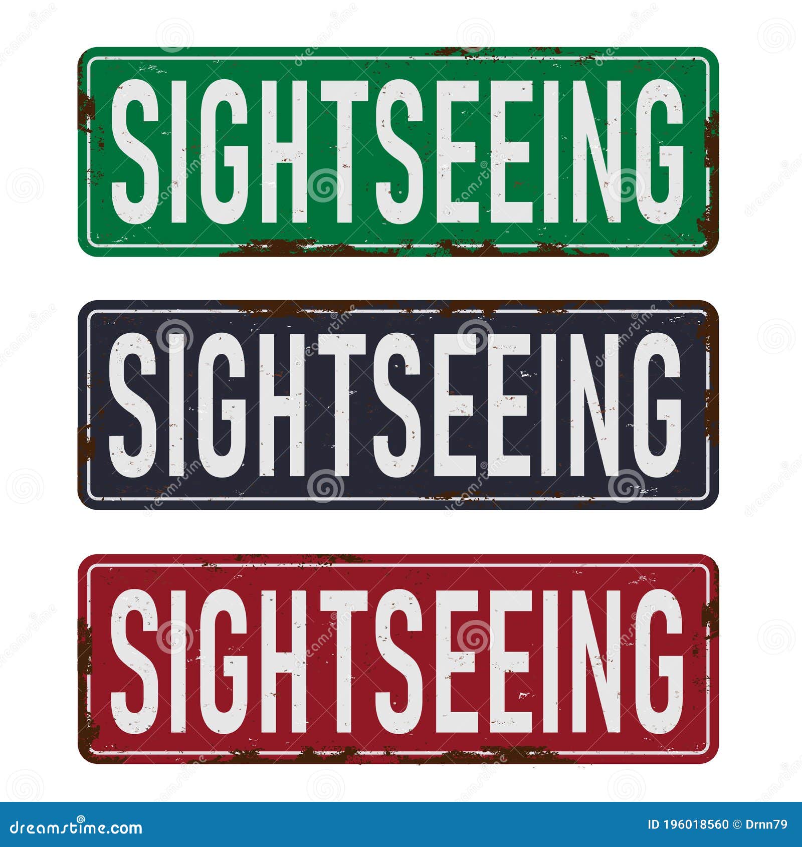 Direction Sign SIGHTSEEING Set on a White Background Stock Vector ...