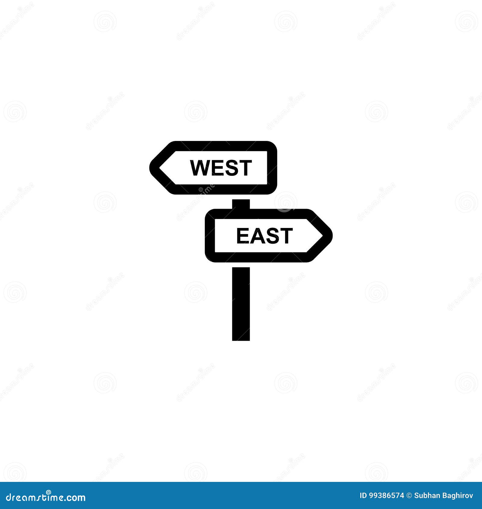 Direction Sign Simple Flat Style Illustration Icon Stock Vector ...