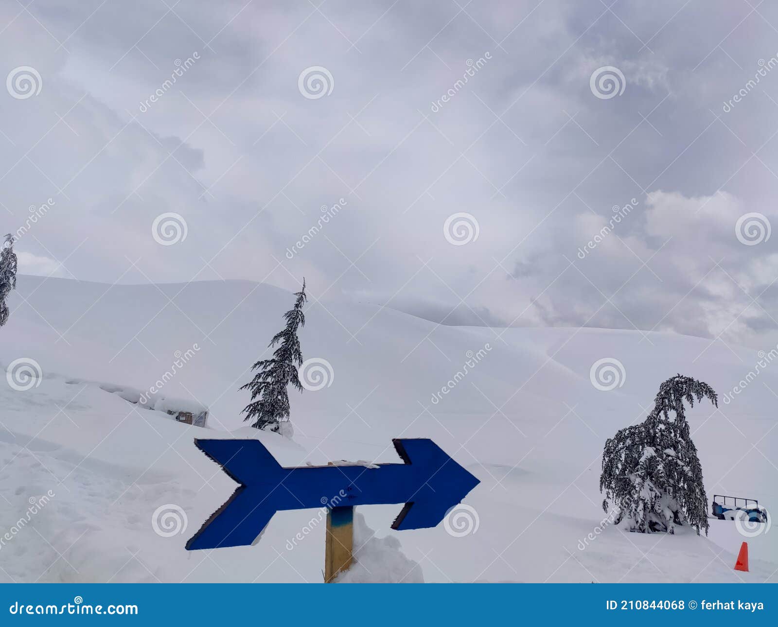 Direction Sign at the Ski Resort Stock Photo - Image of aviation, cloud ...