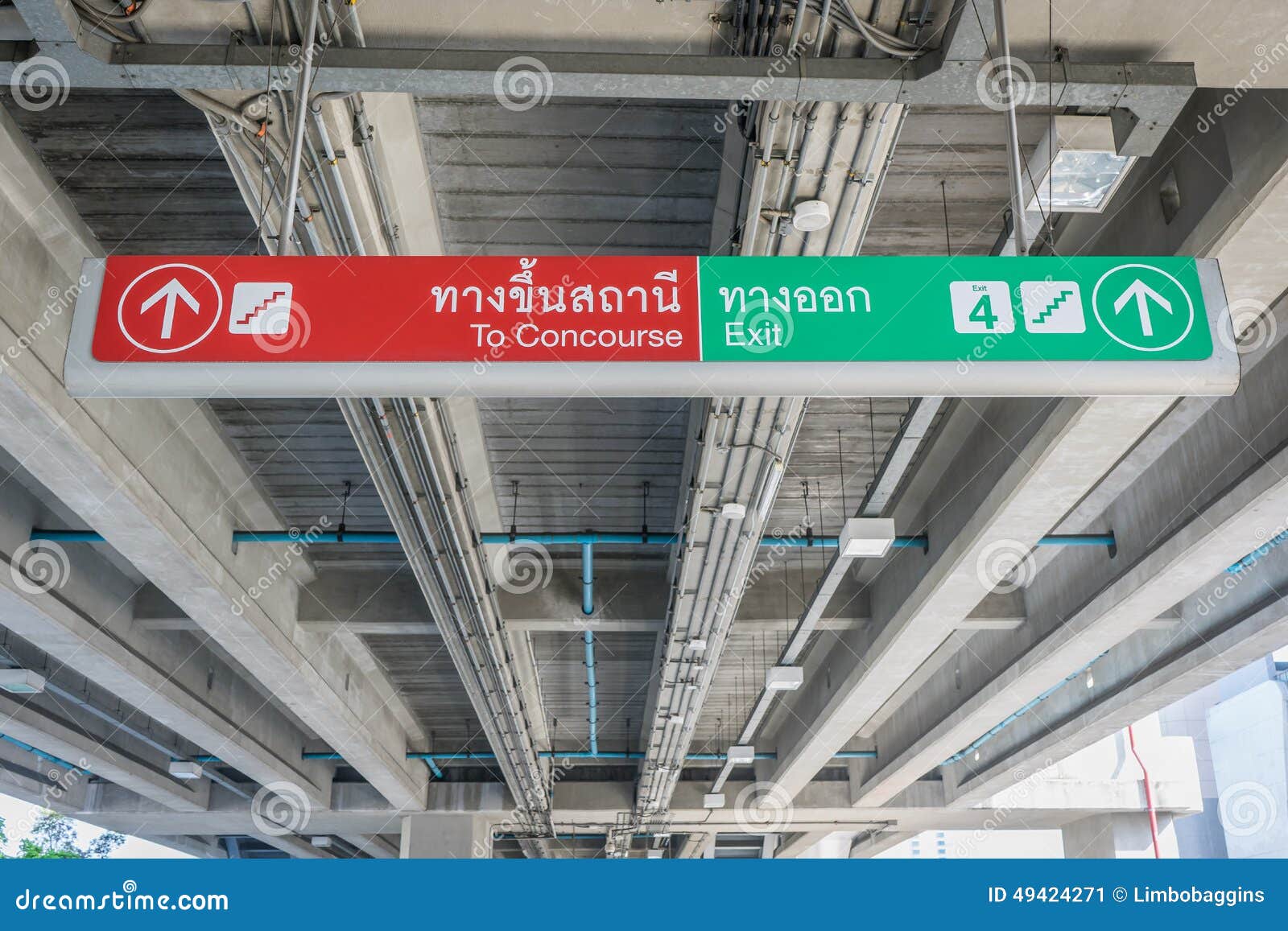 Direction Sign in Train Station Stock Image - Image of active ...