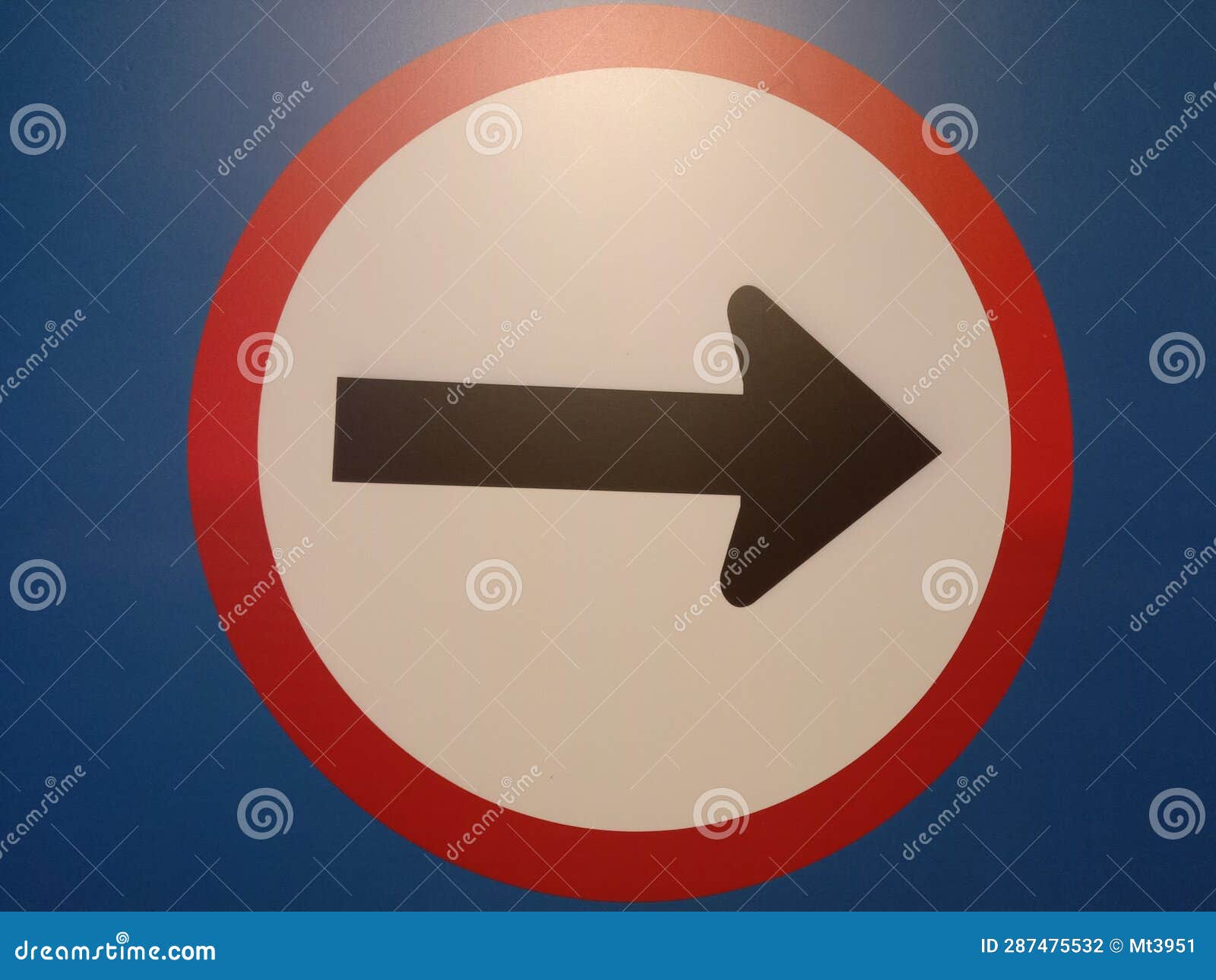 Direction sign, turn right stock photo. Image of text - 287475532