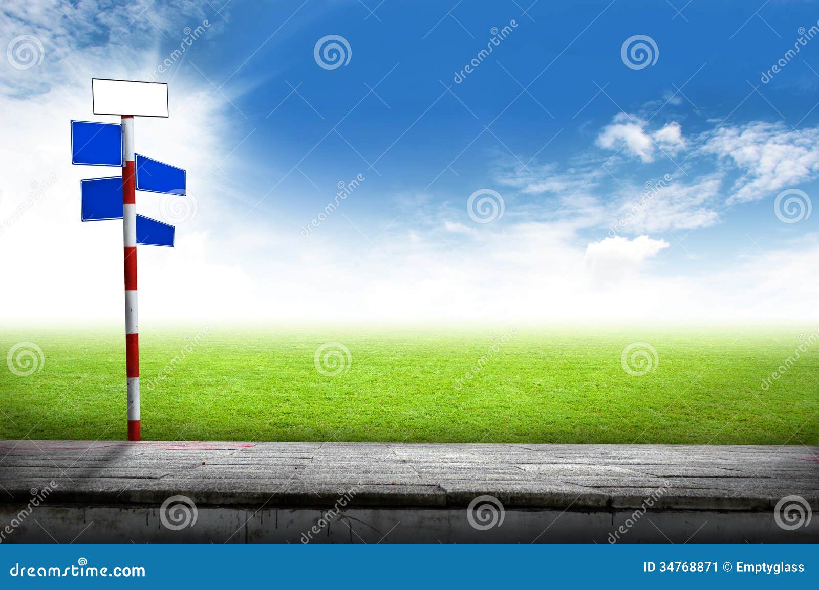 Direction Signage with Pavement Stock Image - Image of color, colorful ...