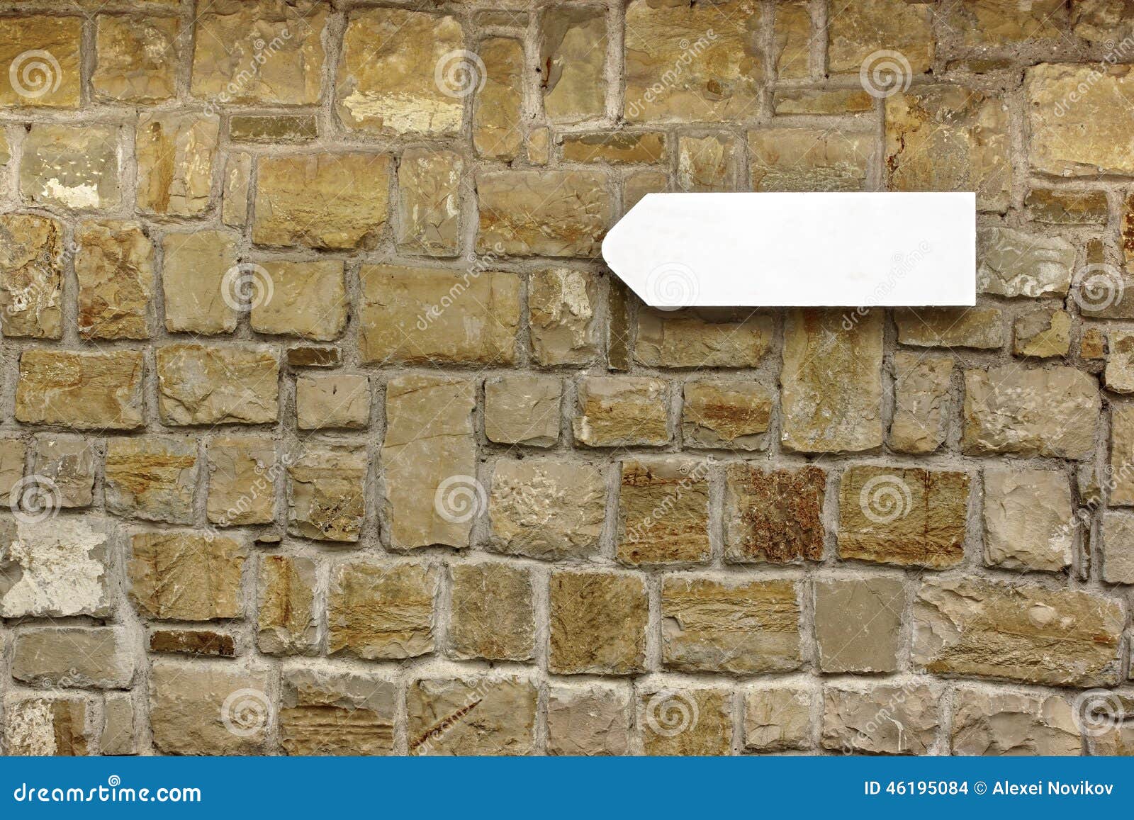 Direction Signboard on the Old Stone Wall Stock Photo - Image of left ...