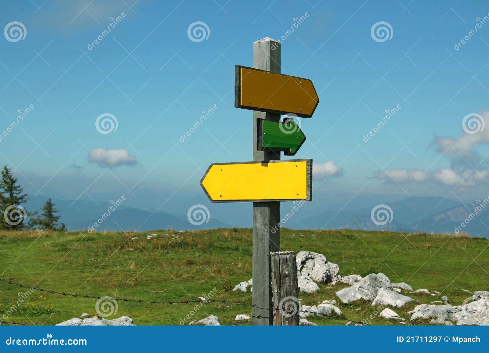 Direction signs stock image. Image of path, yellow, arrow - 21711297