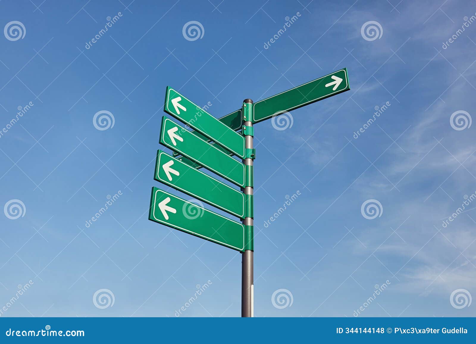Direction Signs Blank Boards Guidepost Stock Photo - Image of path ...