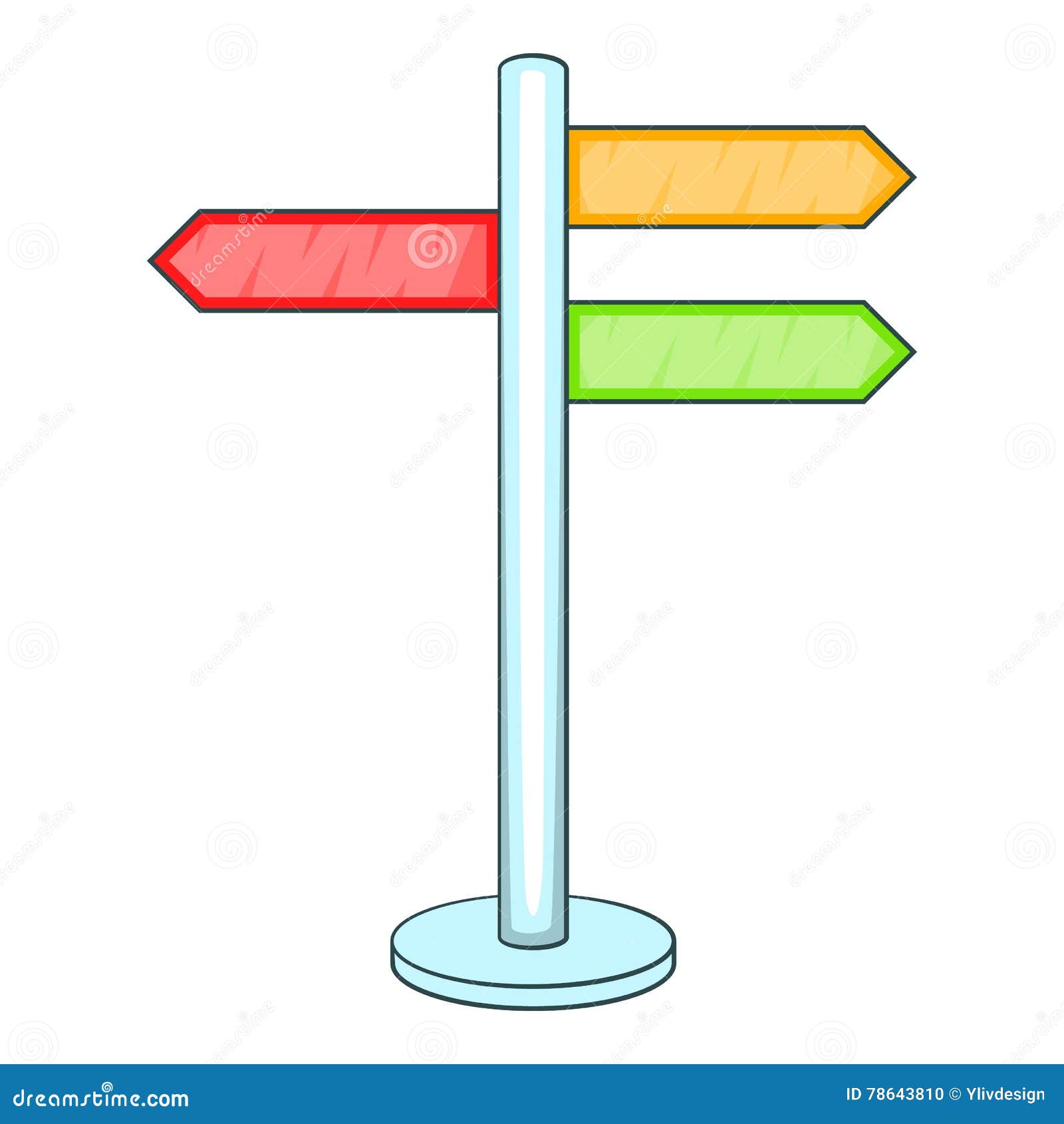 Direction Signs Icon, Cartoon Style Stock Vector - Illustration of ...