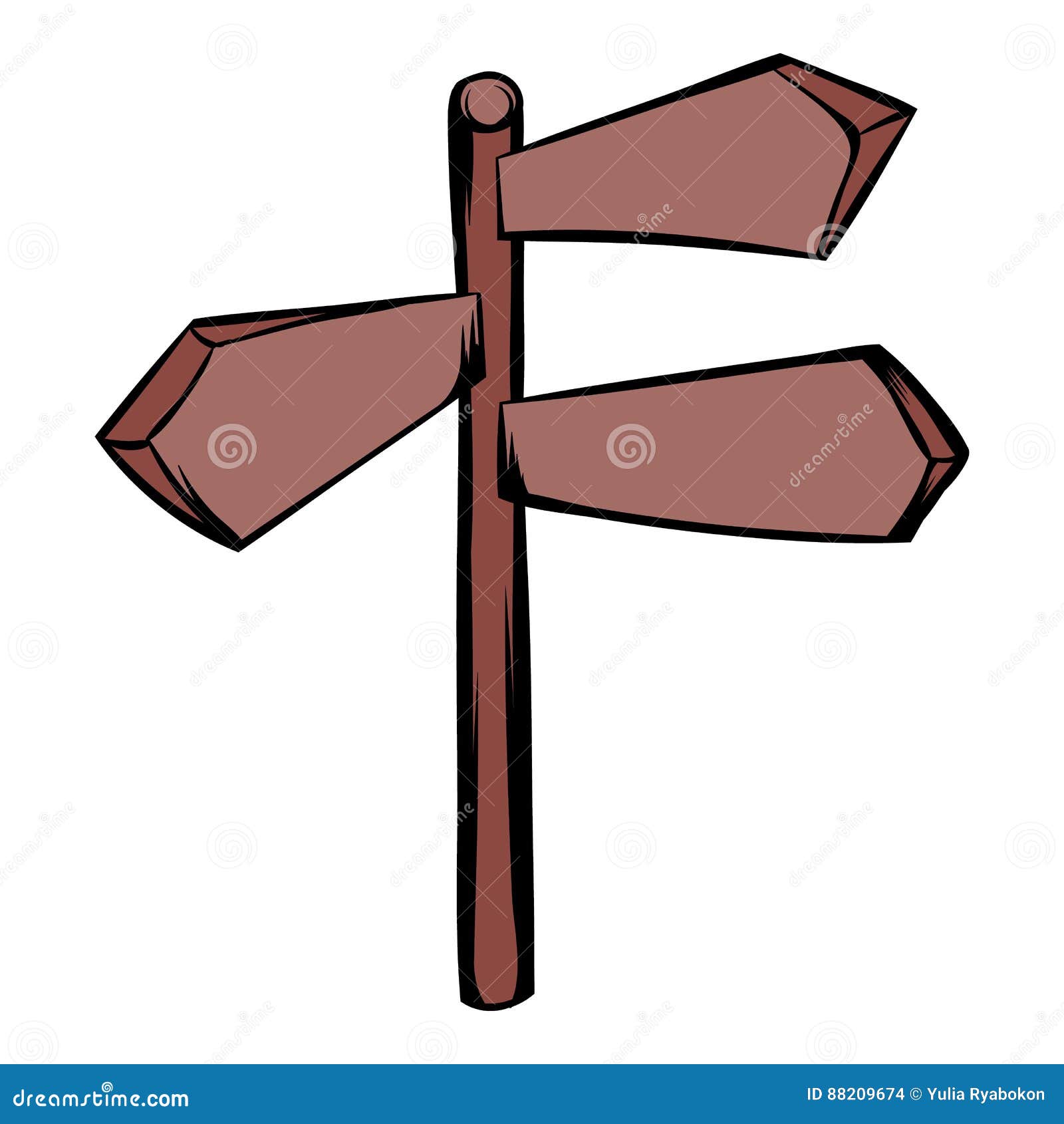 Direction Signs Icon Cartoon Stock Vector - Illustration of rough ...