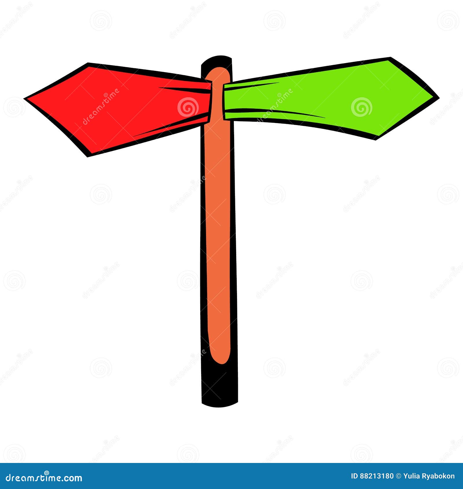 Direction Signs Icon, Icon Cartoon Stock Vector - Illustration of ...