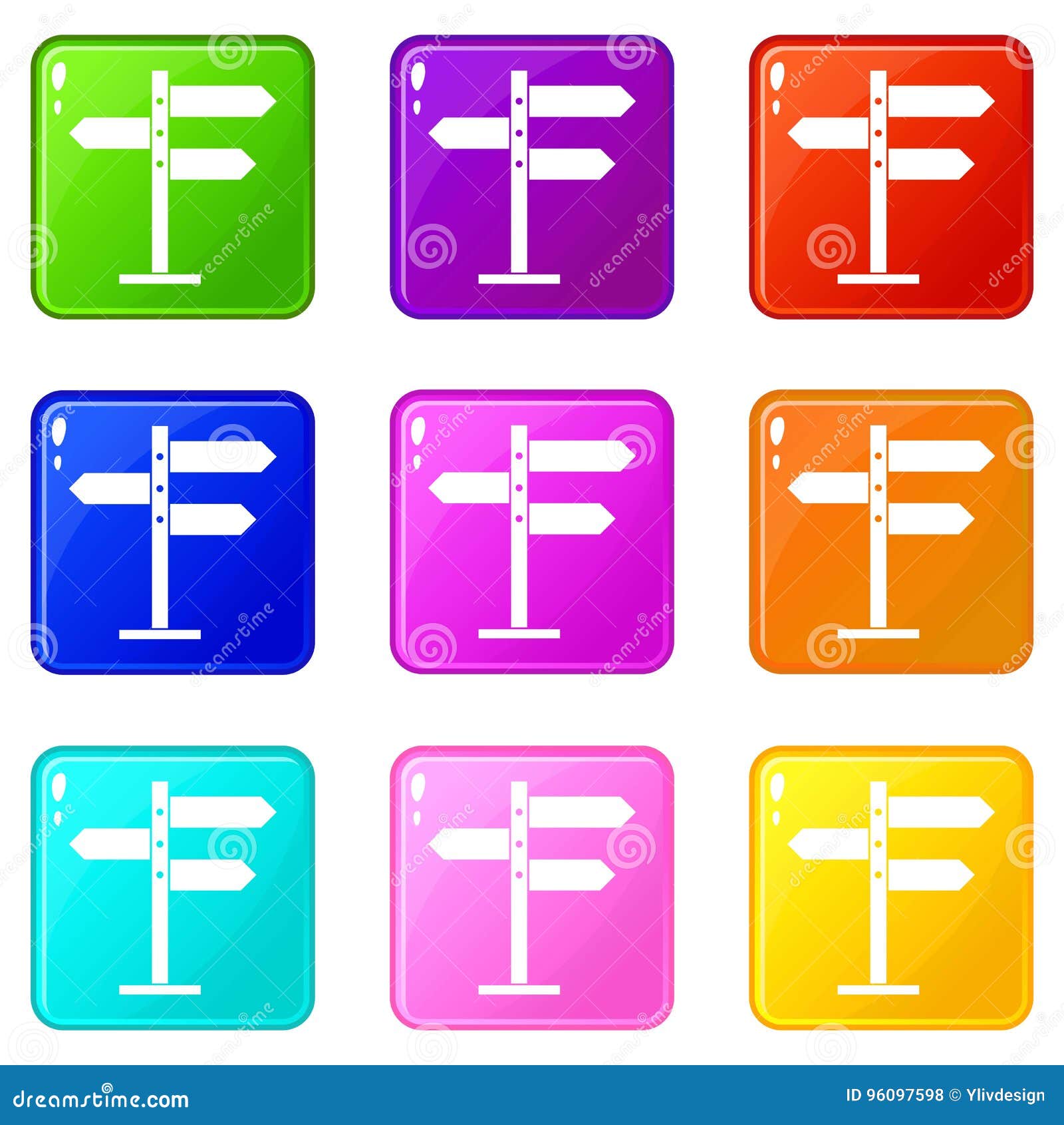 Direction Signs Icons 9 Set Stock Vector - Illustration of choice ...